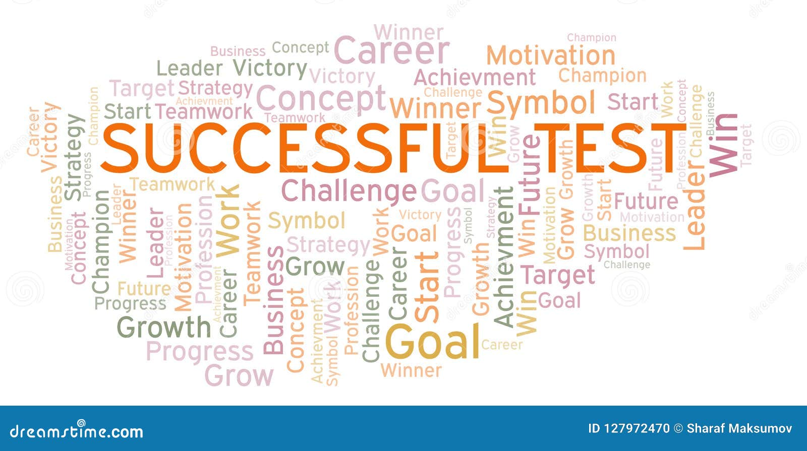 Successful Test Word Cloud. Stock Illustration - Illustration of white ...