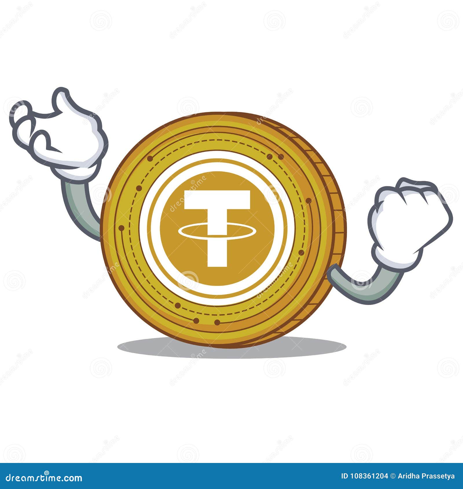 Successful Tether Coin Character Cartoon Editorial Stock Image ...
