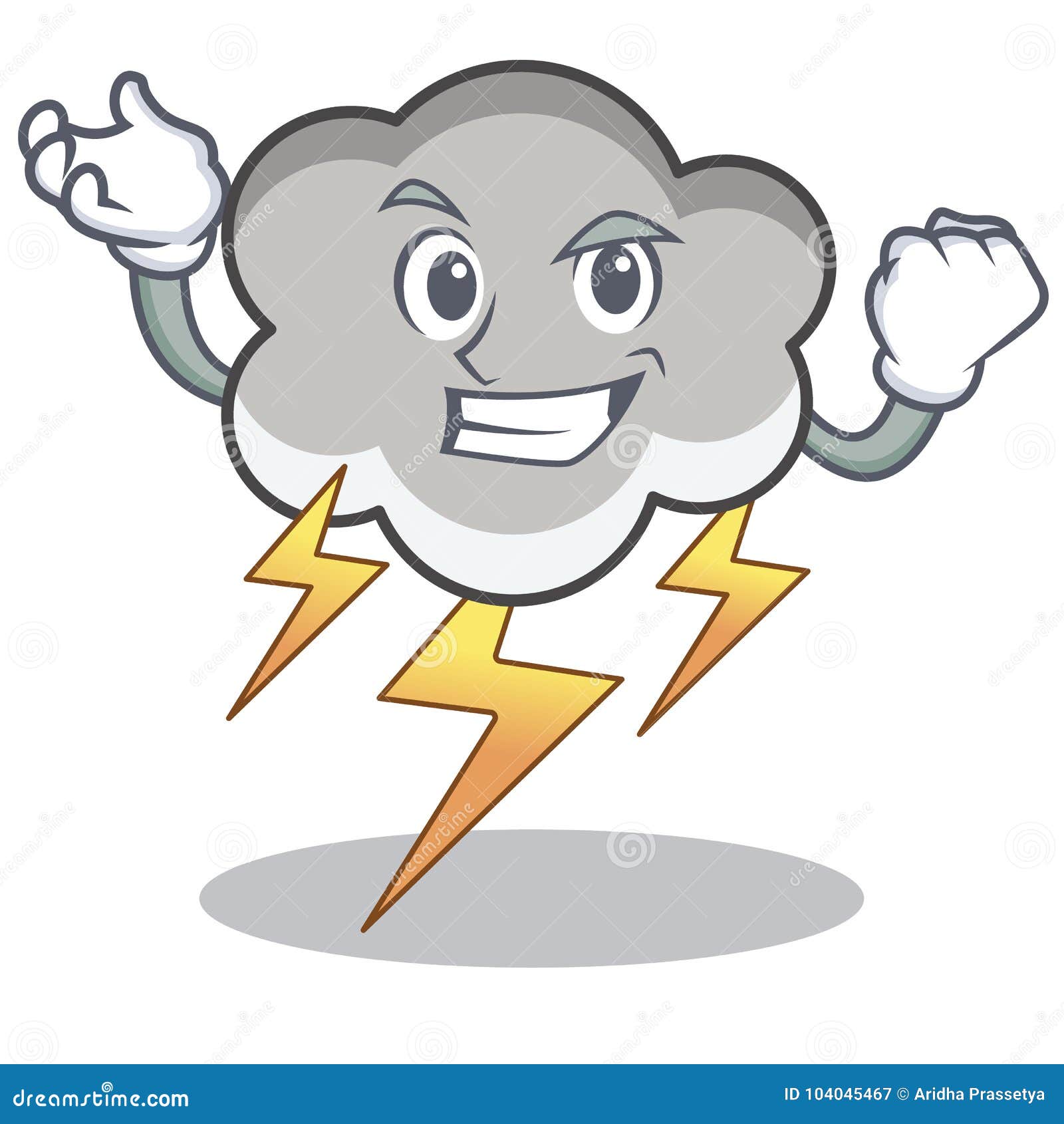 Successful Thunder Cloud Character Cartoon Stock Vector - Illustration ...