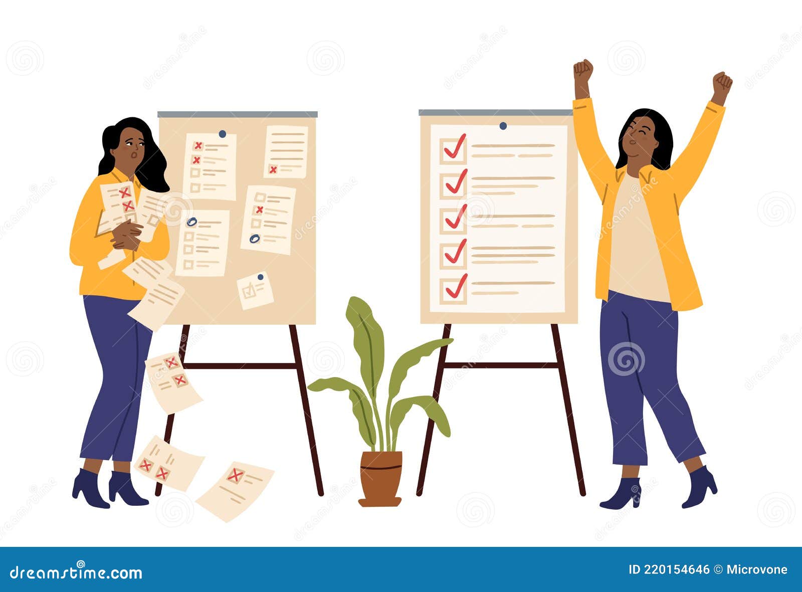 Successful And Failed Businessman Characters Vector Illustration ... Successful And Failed Businessman Characters Vector Illustration ...