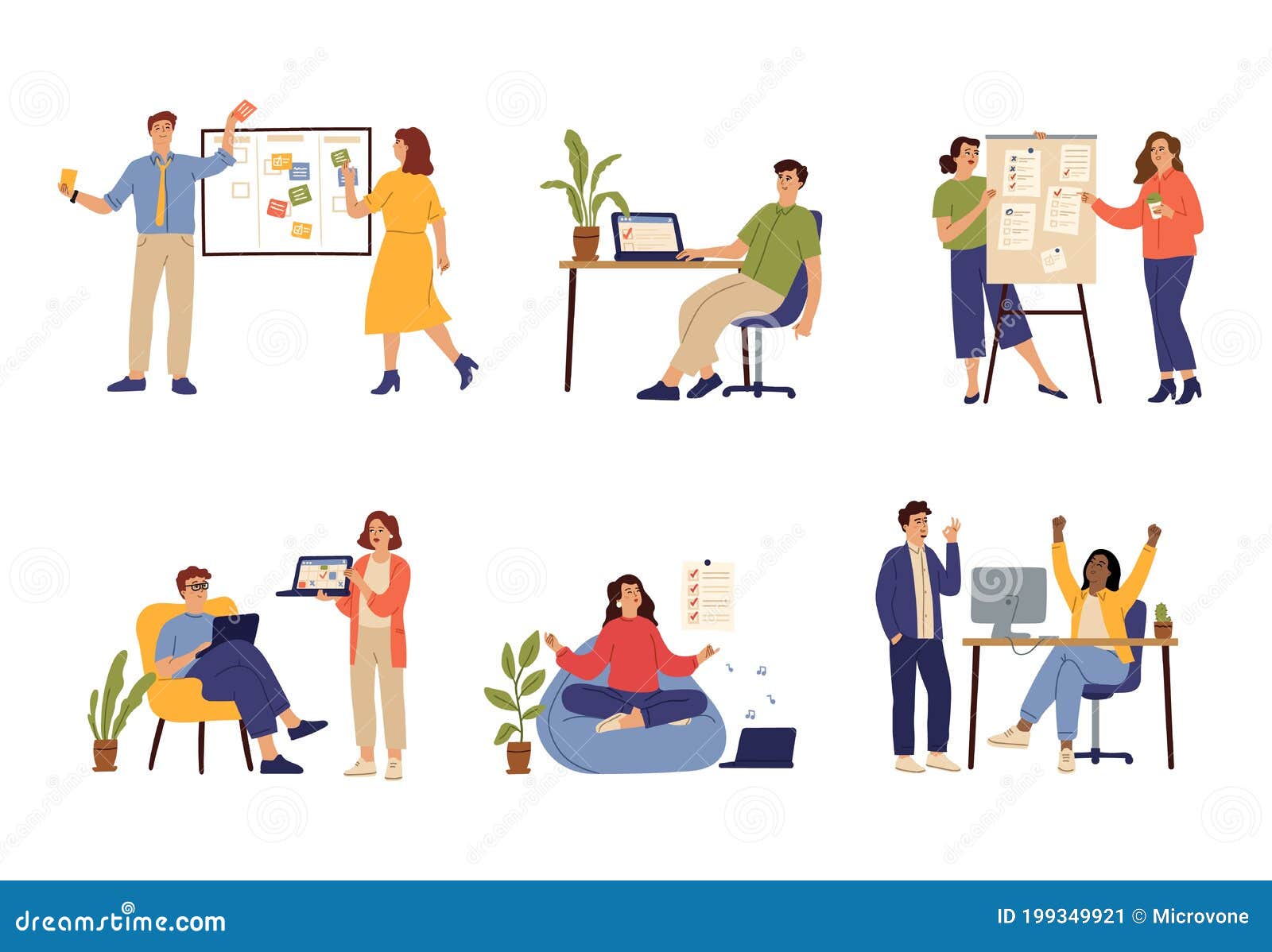 Manager Schedule Typical Workday Cartoon Vector | CartoonDealer.com ...