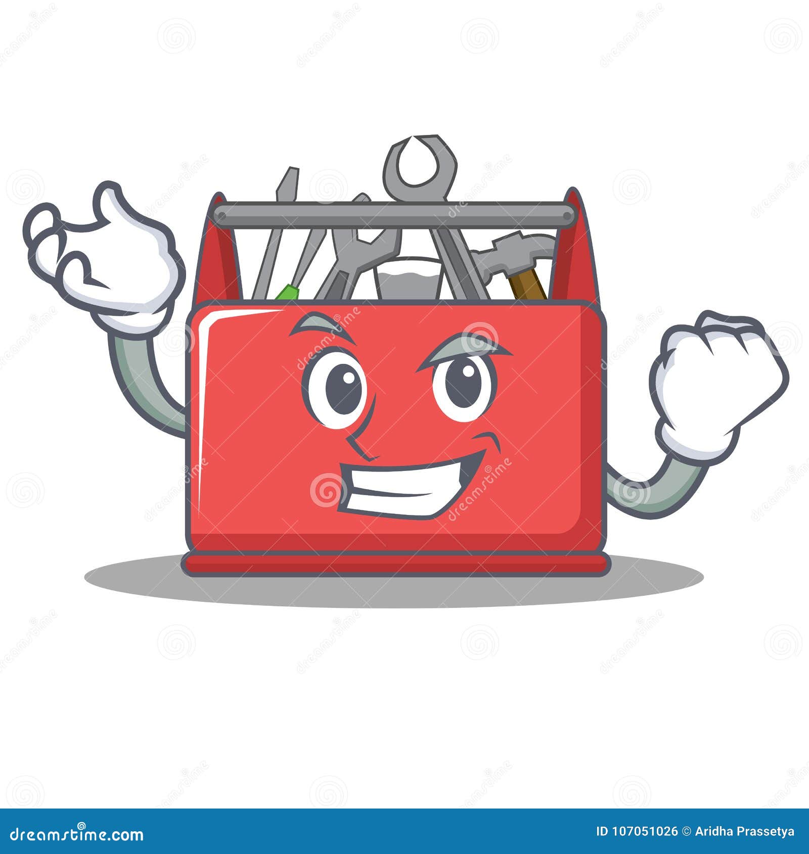 Successful Tool Box Character Cartoon Stock Vector - Illustration of ...