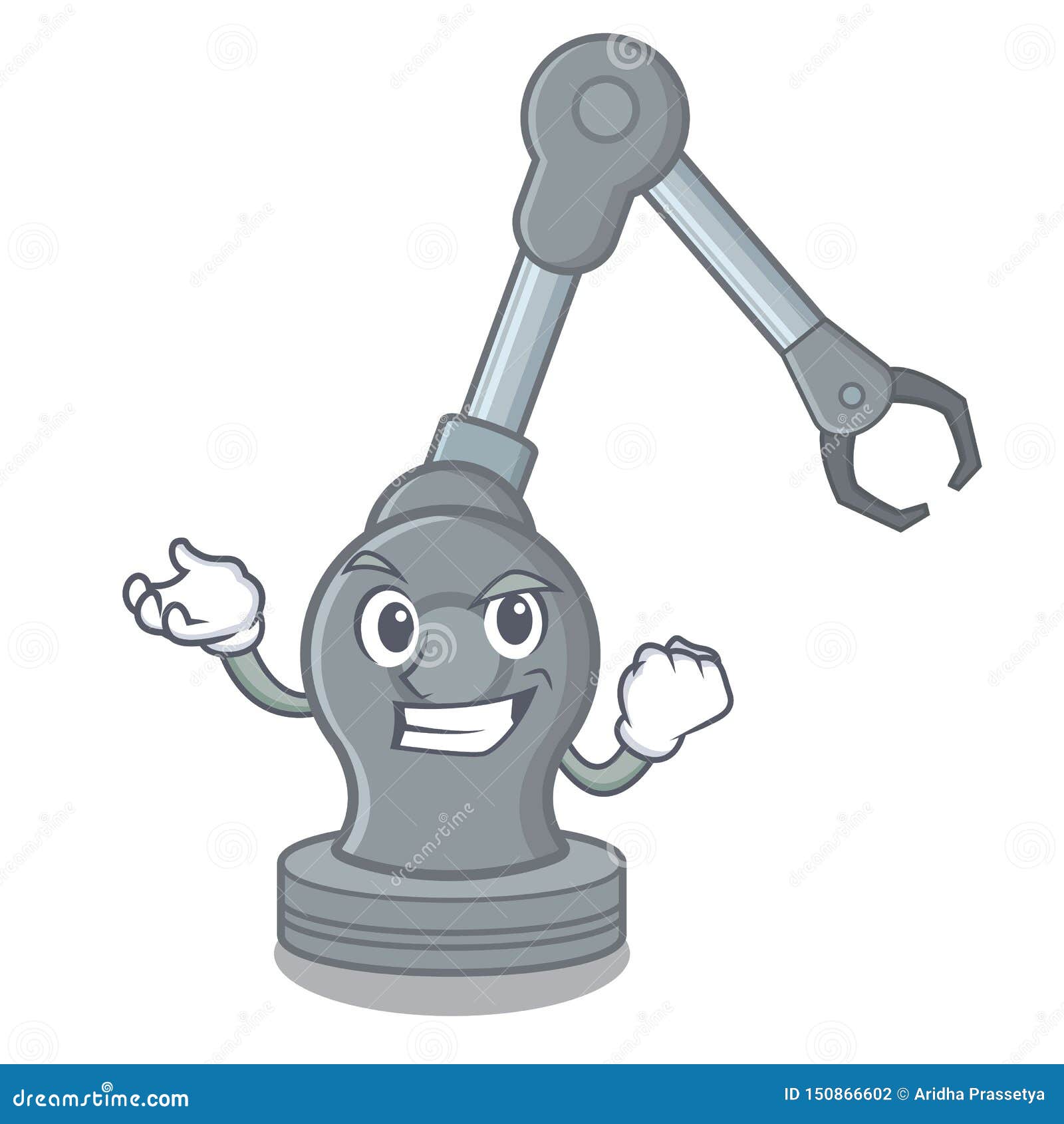 Successful Toy Robotic Arm Machine on Cartoon Shape Stock Vector ...
