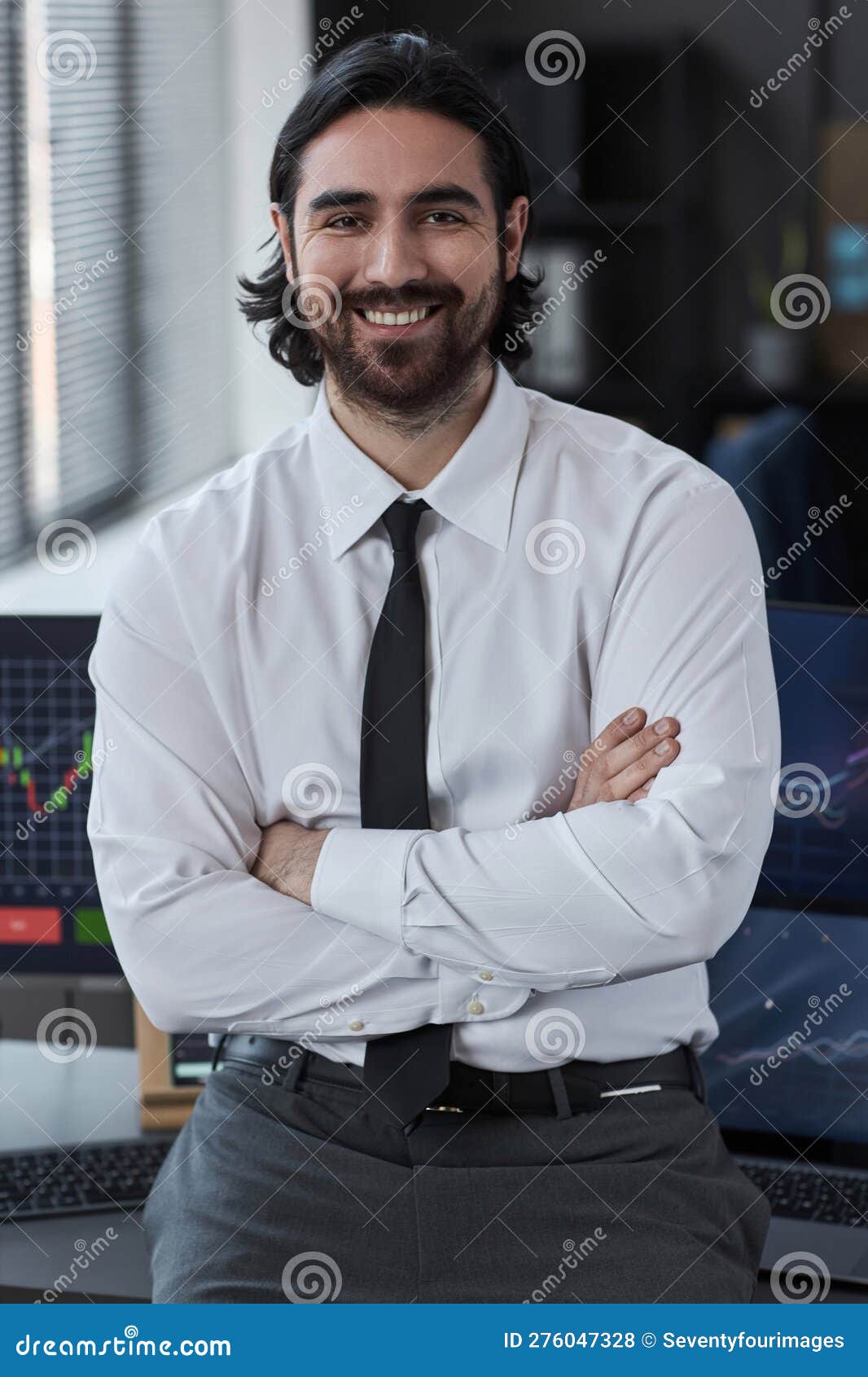Successful Trader Working in Office Stock Photo - Image of indoors ...
