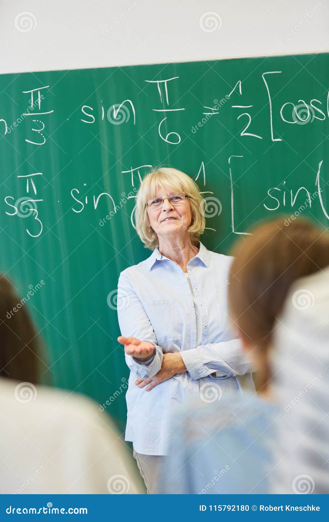 Successful Universitiy Math Teacher Stock Photo - Image of studies ...