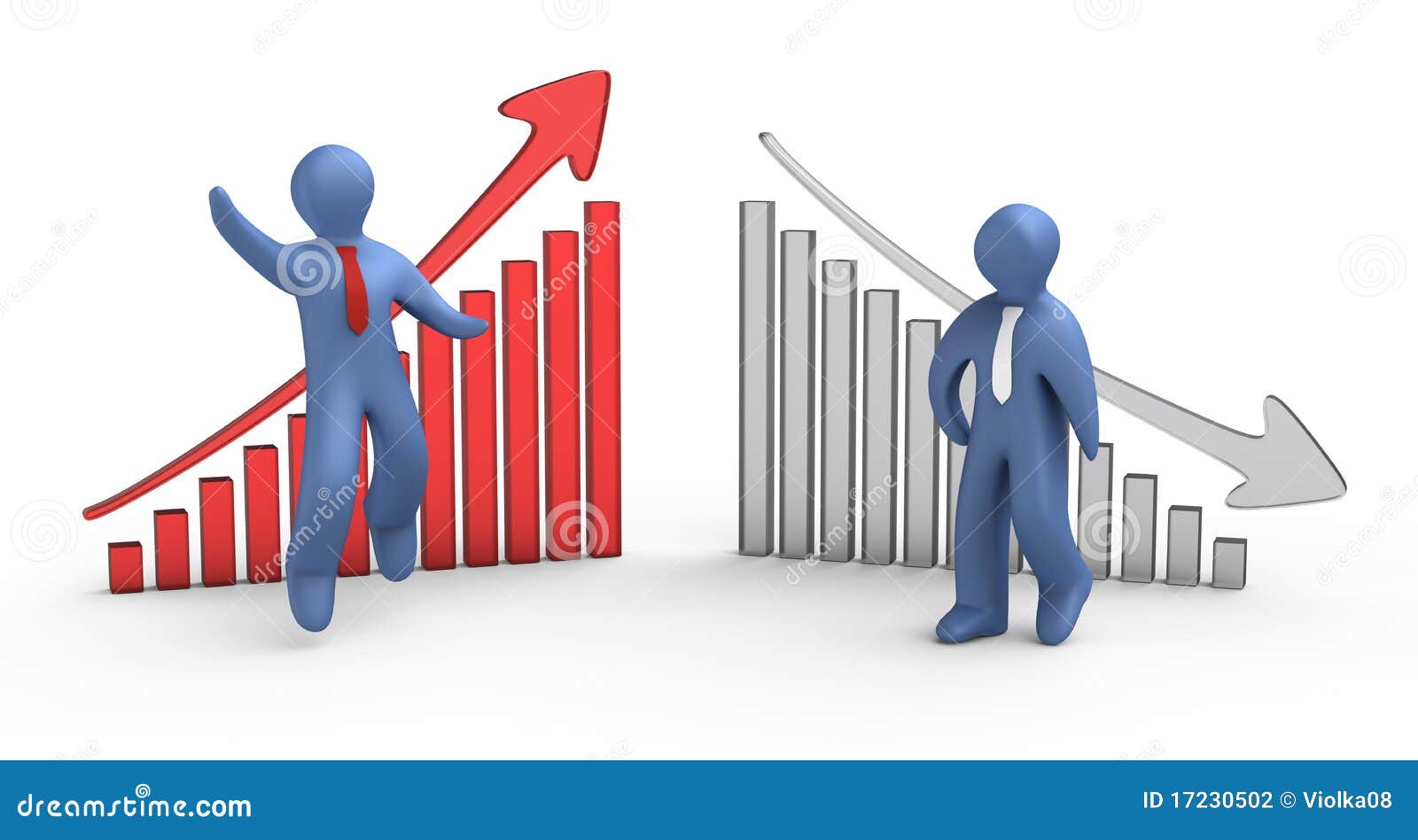 Successful and Unsuccessful Graph Stock Illustration - Illustration of ...