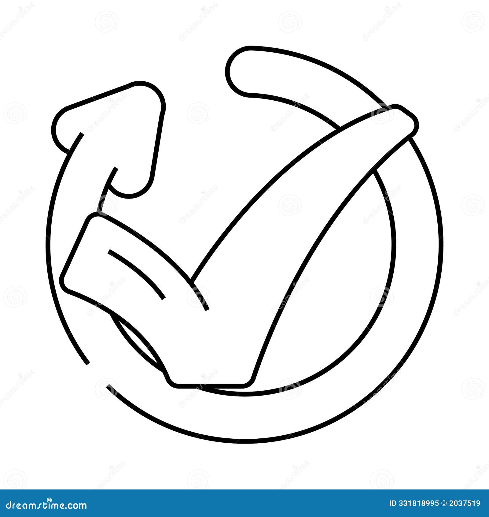 Successful Update Mark Line Icon Vector Illustration Stock Vector ...
