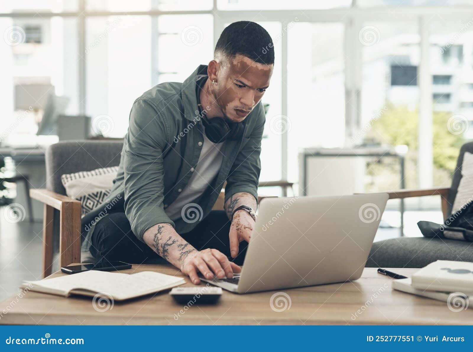 The Successful Warrior is the Average Man. a Young Business Man Working ...