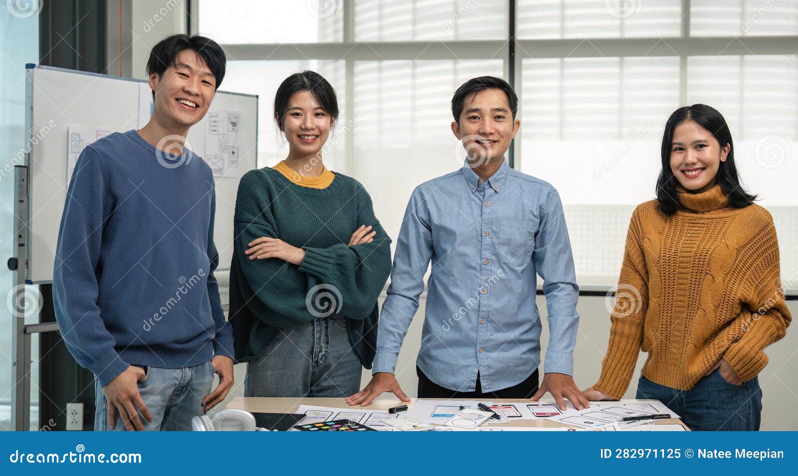 Successful Web Developer Team. Group of Young Modern People in Casual ...