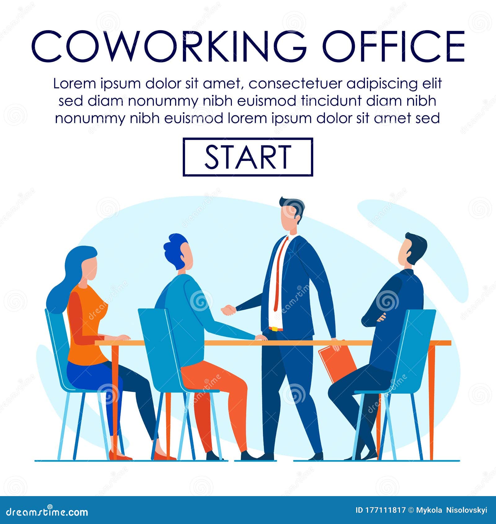 Business Creative Team at Work in Coworking Office Stock Vector ...