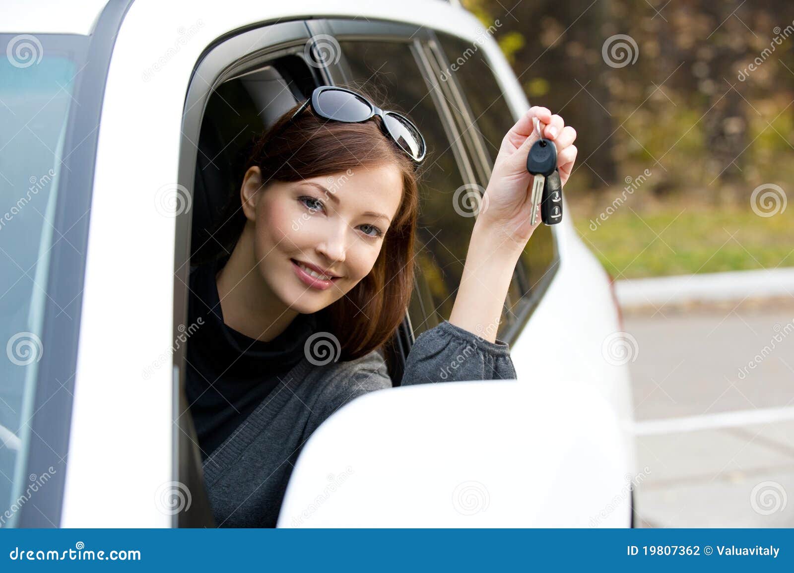 Successful Woman with Keys from Car Stock Photo - Image of automobile ...