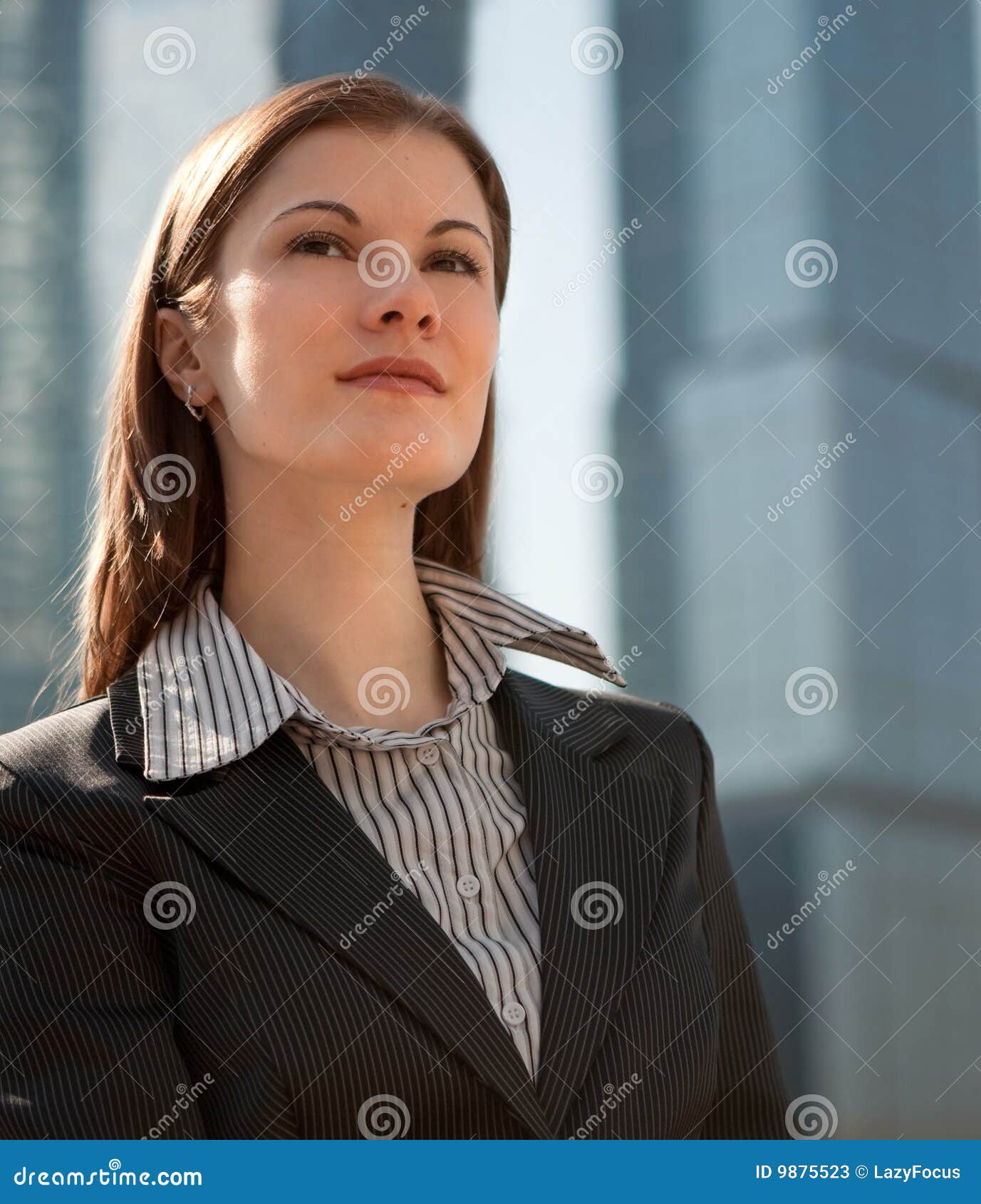 Successful woman outside stock image. Image of building - 9875523