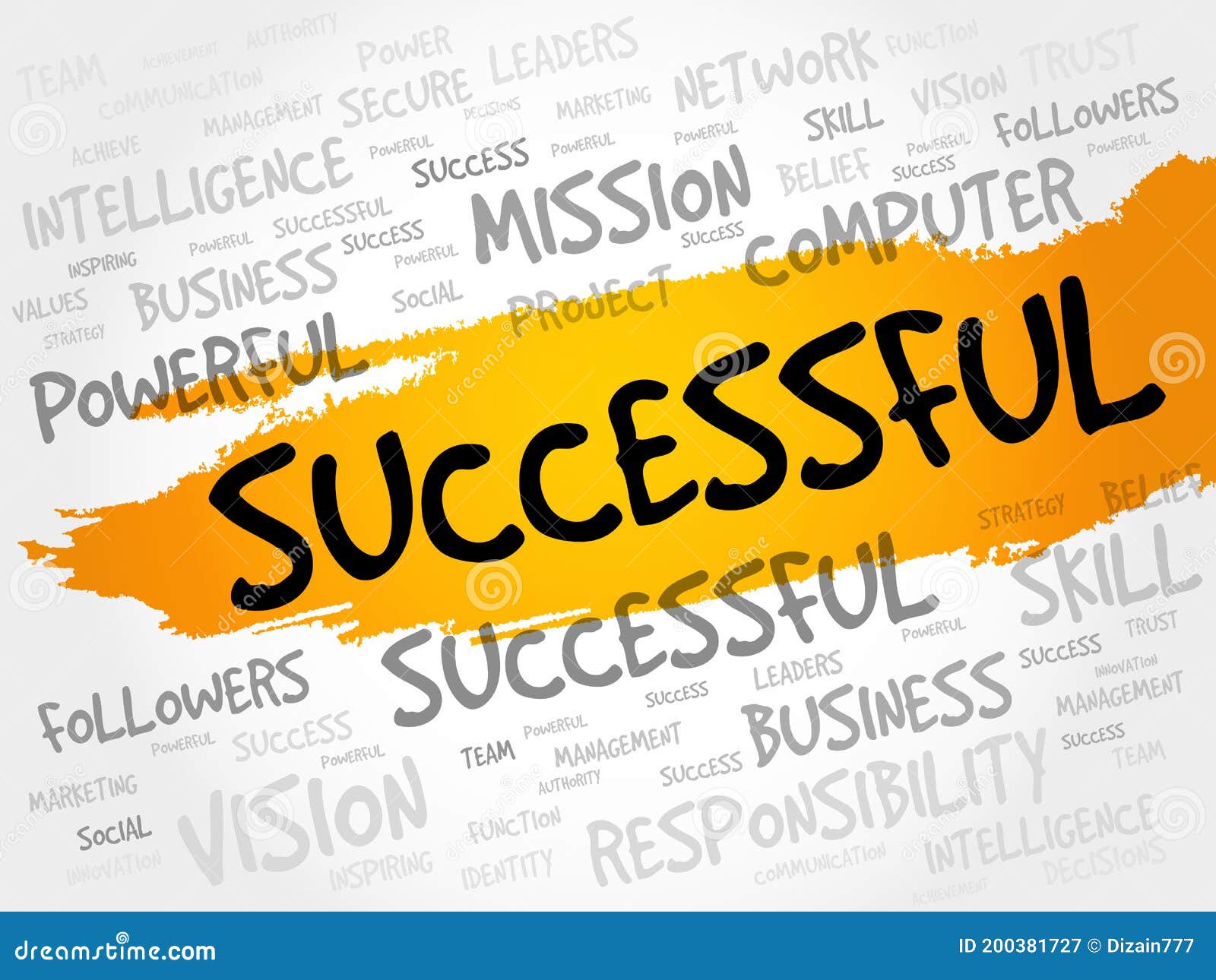 SUCCESSFUL word cloud stock illustration. Illustration of competition ...