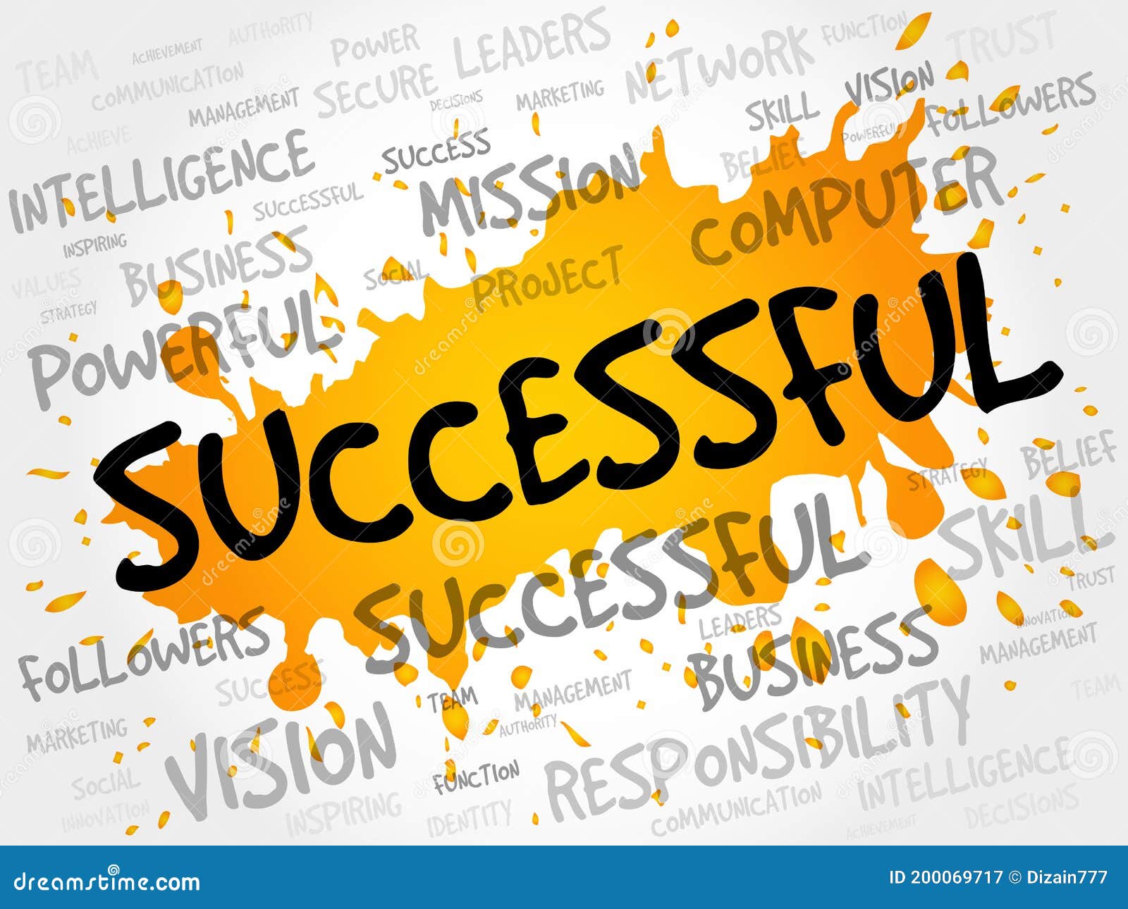 SUCCESSFUL word cloud stock illustration. Illustration of company ...