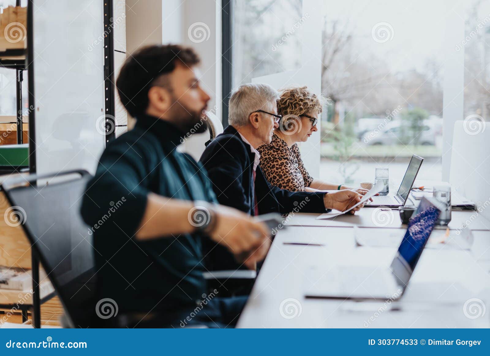 Successful Workplace Teamwork with Diverse Colleagues Discussing ...