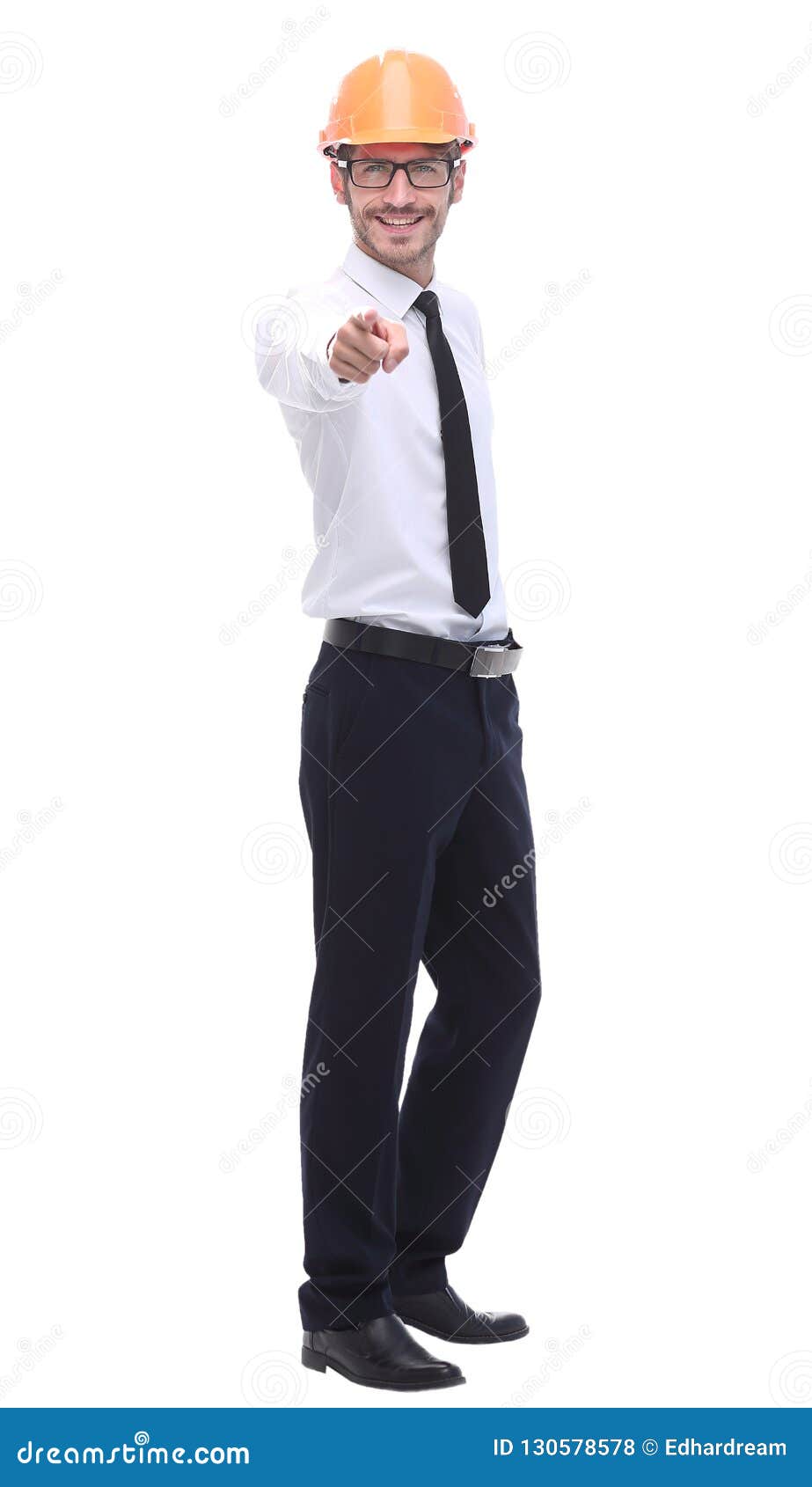 Successful Young Architect Pointing To You Stock Photo - Image of ...