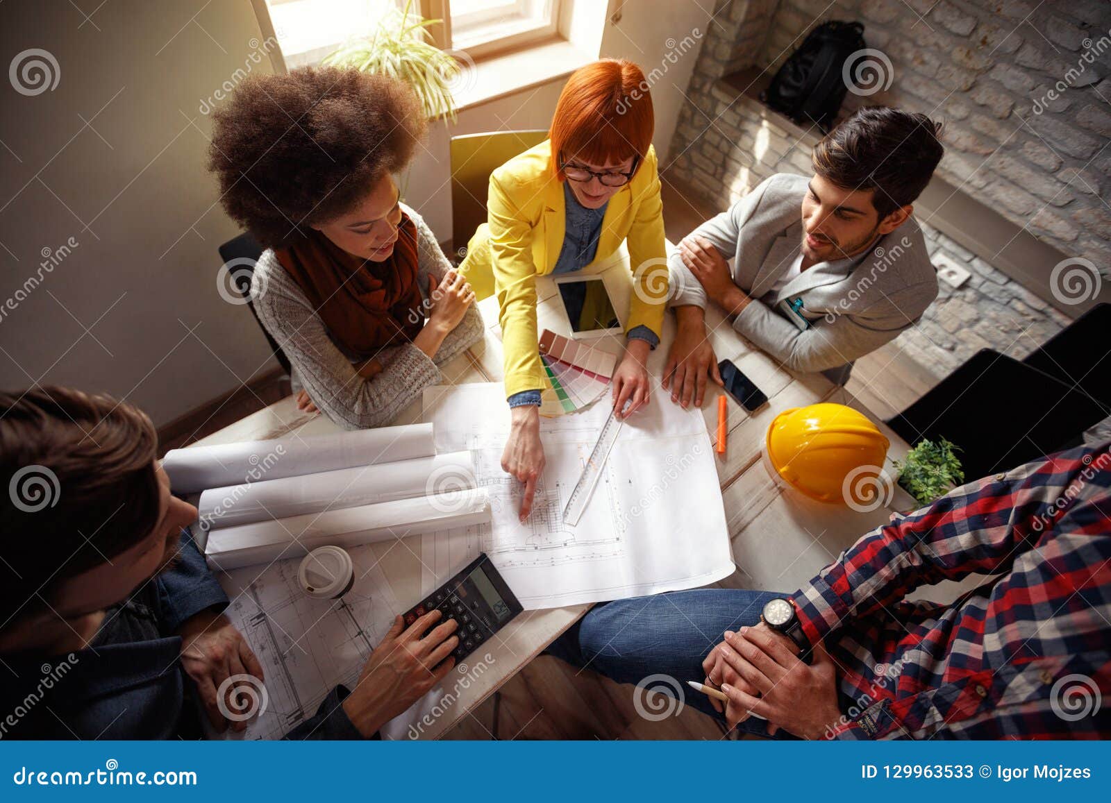 Successful Young Architects Team Stock Image - Image of businesswoman ...
