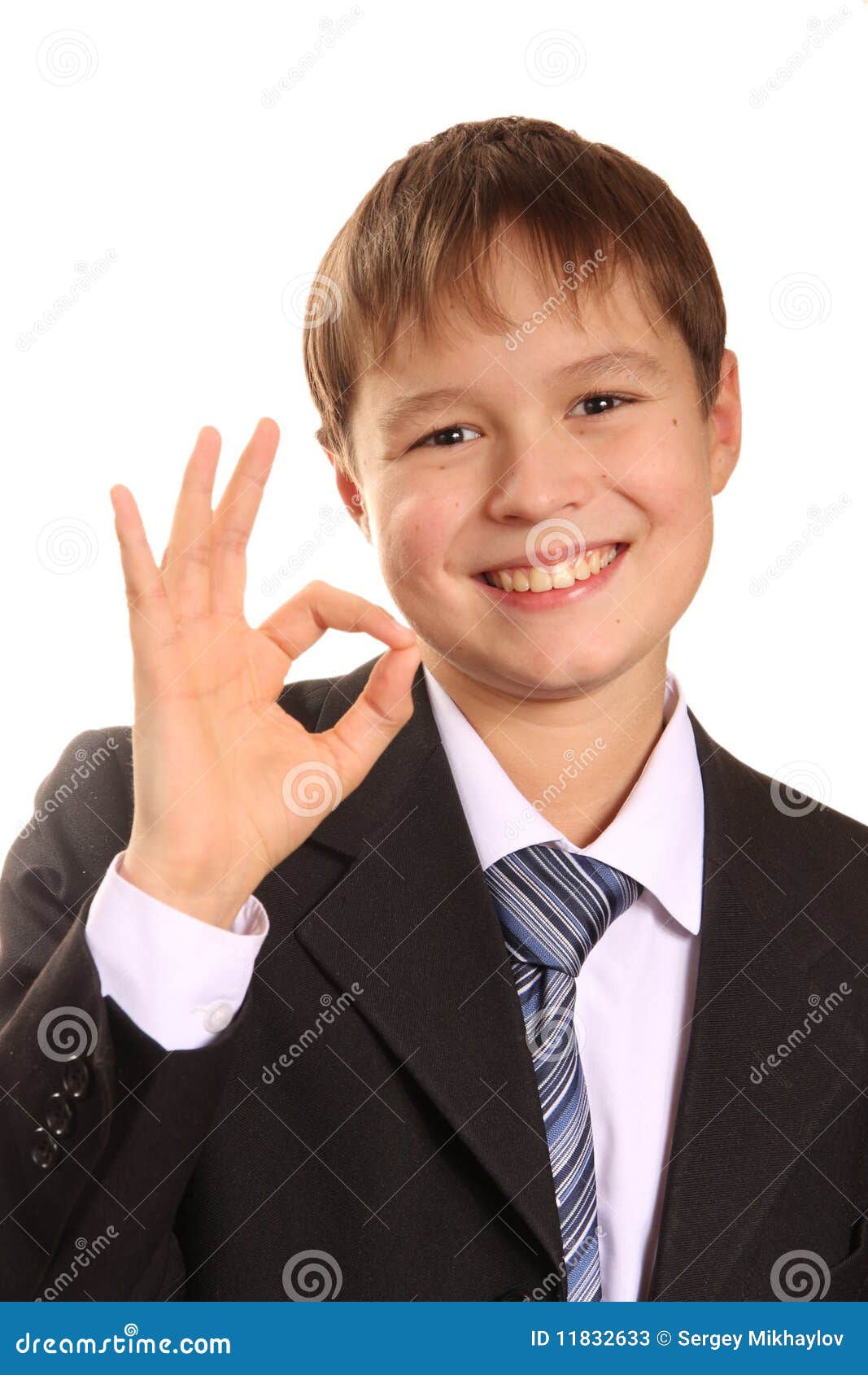 Successful Young Boy Showing Ok Sign Stock Image - Image of show ...