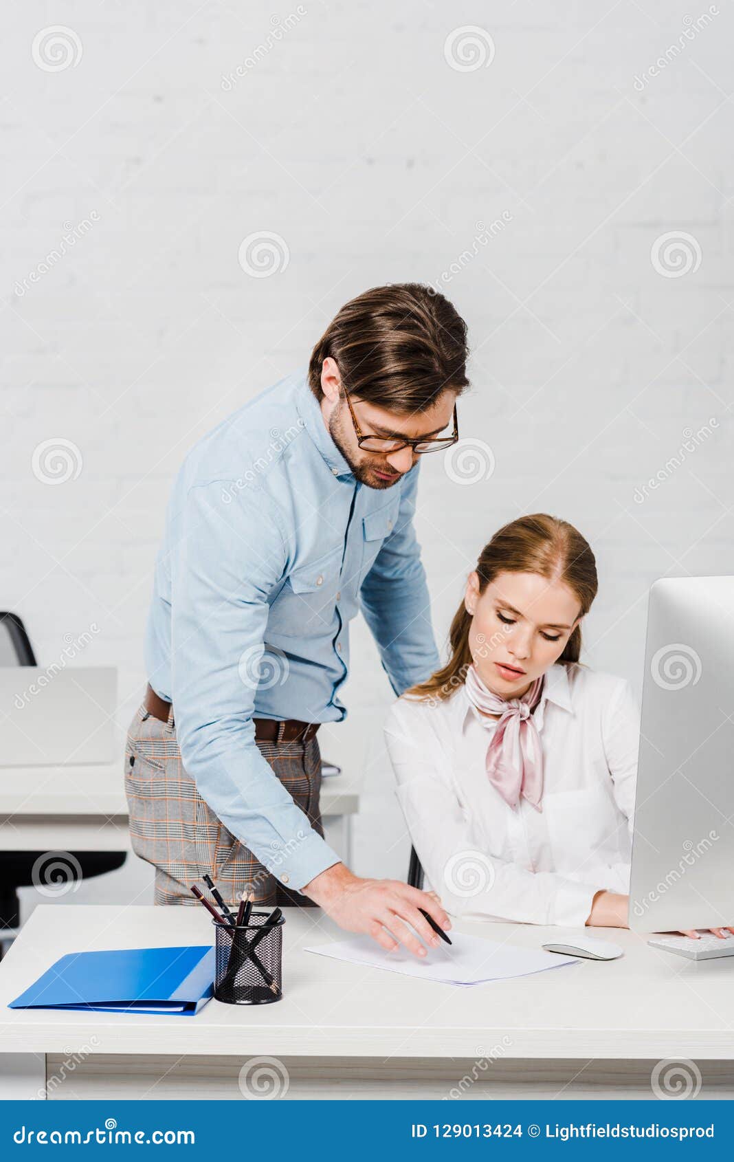 Successful Young Business Colleagues Working Together Stock Photo ...