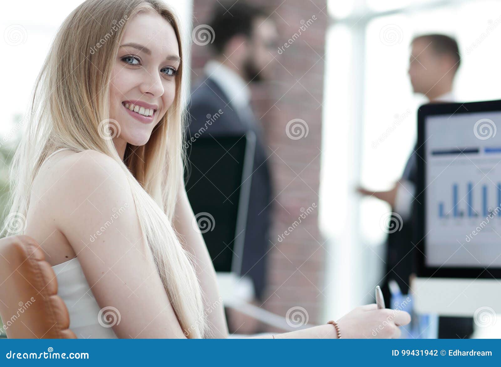 Successful Young Business Woman with Financial Graphs Stock Photo ... Successful Young Business Woman with Financial Graphs Stock Photo ...