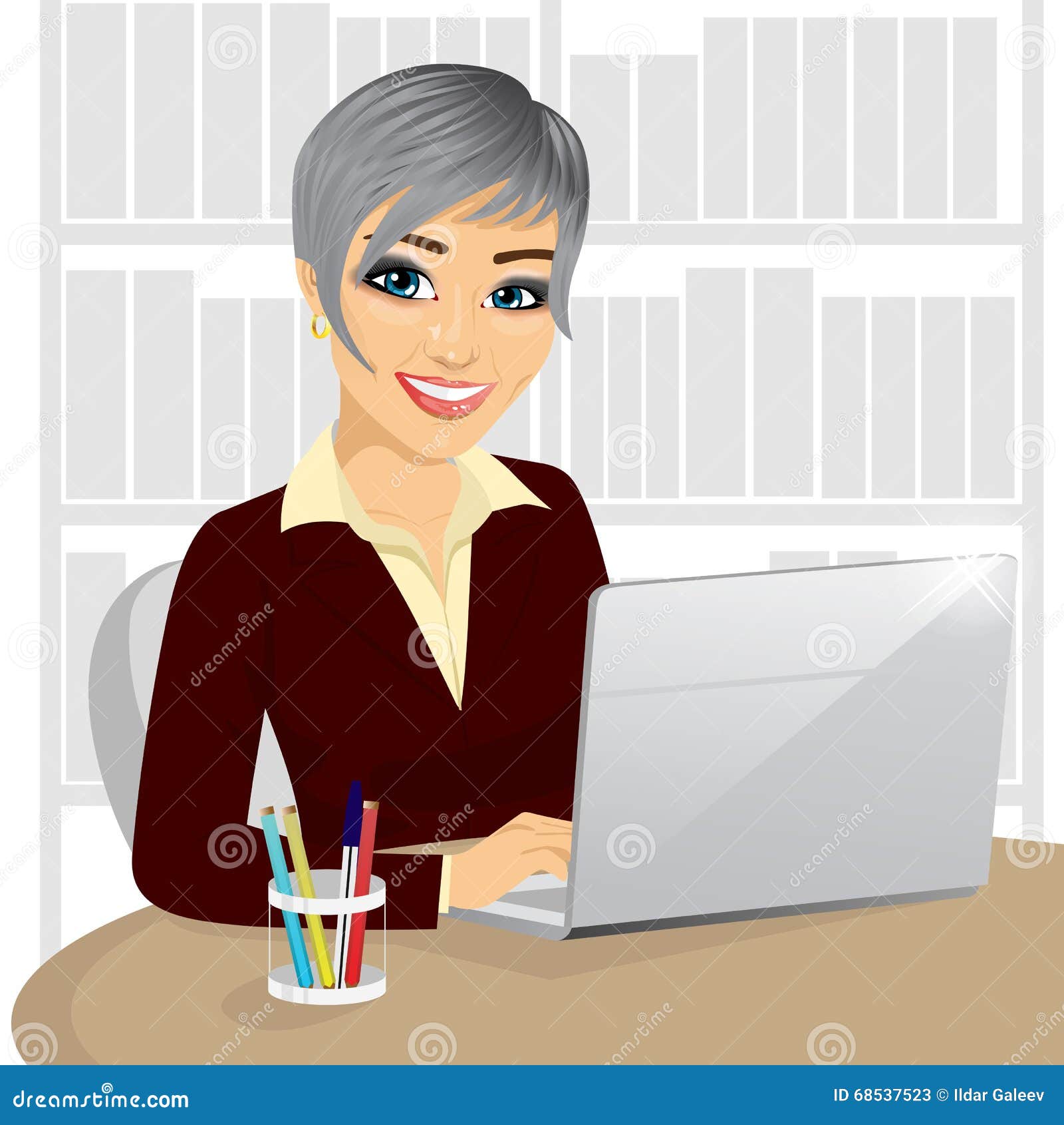 Successful Young Businesswoman Working Typing on Her Laptop at Office ... Successful Young Businesswoman Working Typing on Her Laptop at Office ...