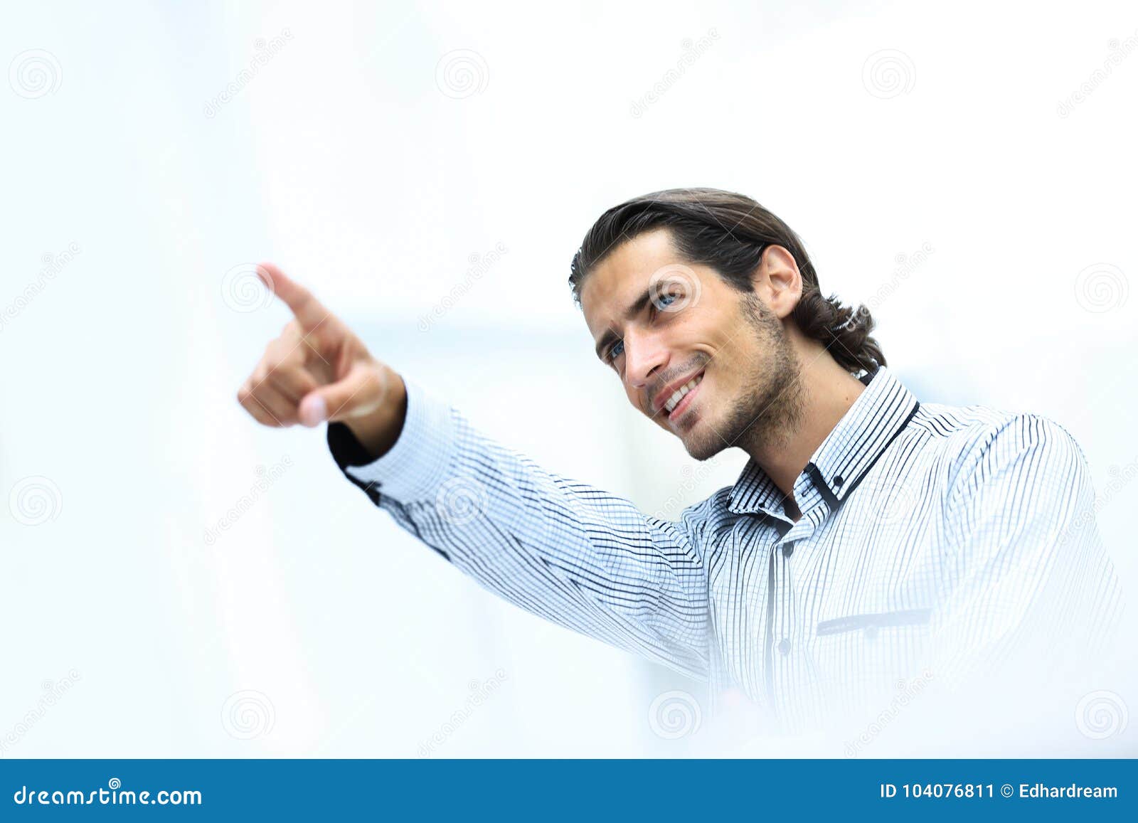 Successful Young Man Pointing Forward Stock Image - Image of happy ...