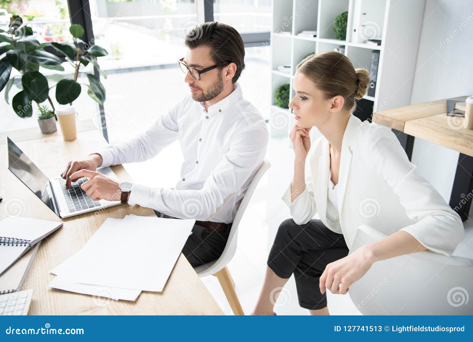 Successful Young Managers Working Together Stock Image - Image of ...