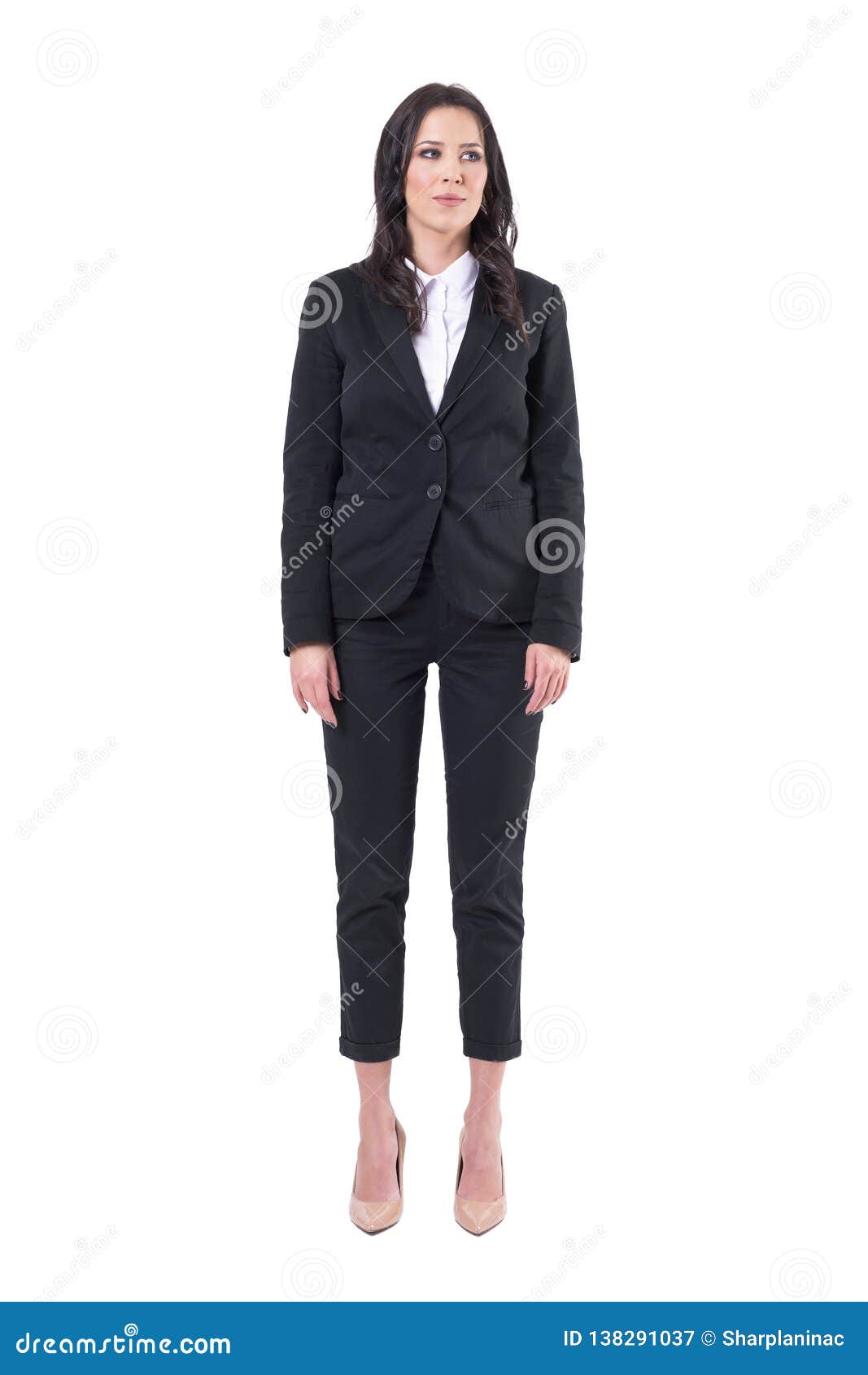 Successful Young Pretty Business Woman In Black Suit Standing With Arms ... Successful Young Pretty Business Woman In Black Suit Standing With Arms ...