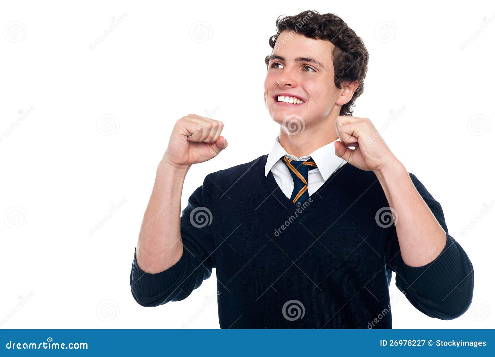 Successful Young Teenager Celebrating Stock Image - Image of schoolboy ...