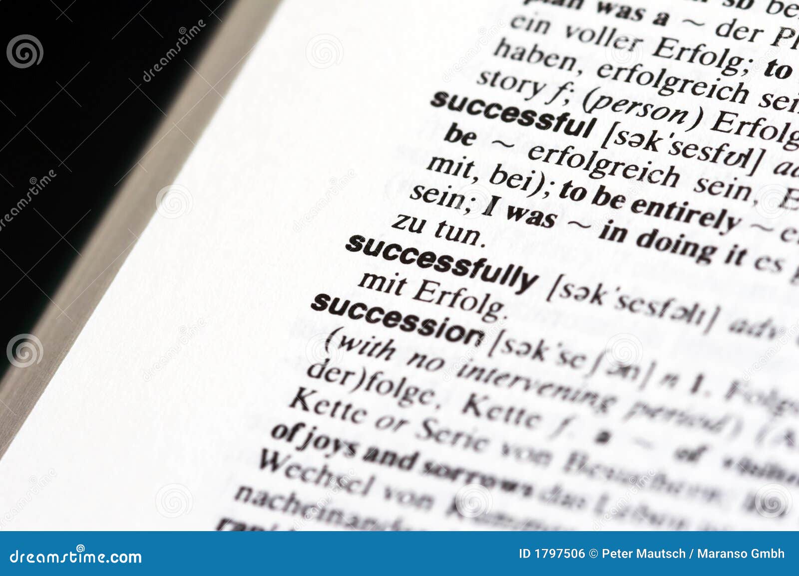 Successfully in dictionary stock photo. Image of pages - 1797506