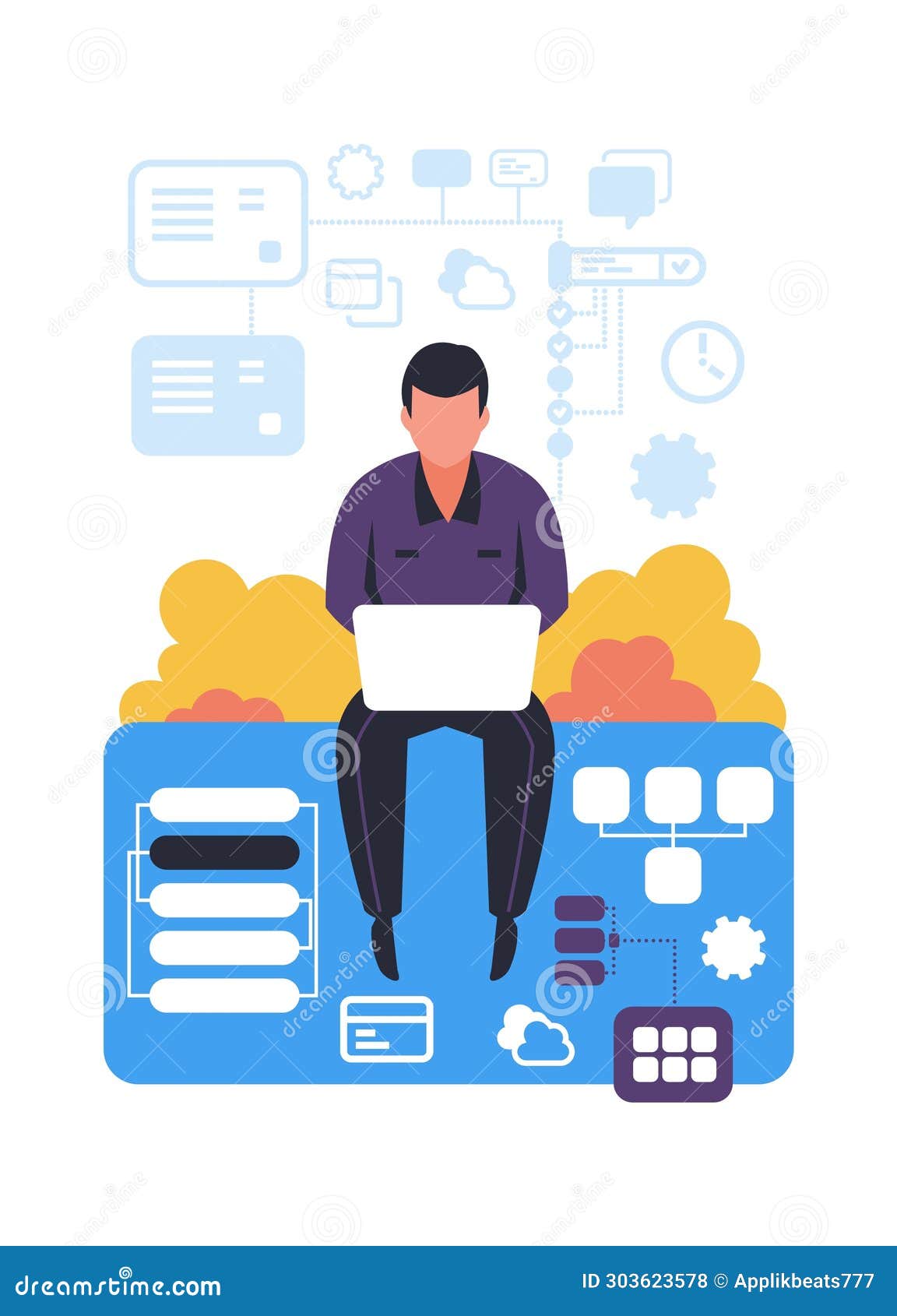 Successfully Organizing Workflow. Time Management Concept. Man Working ... Successfully Organizing Workflow. Time Management Concept. Man Working ...