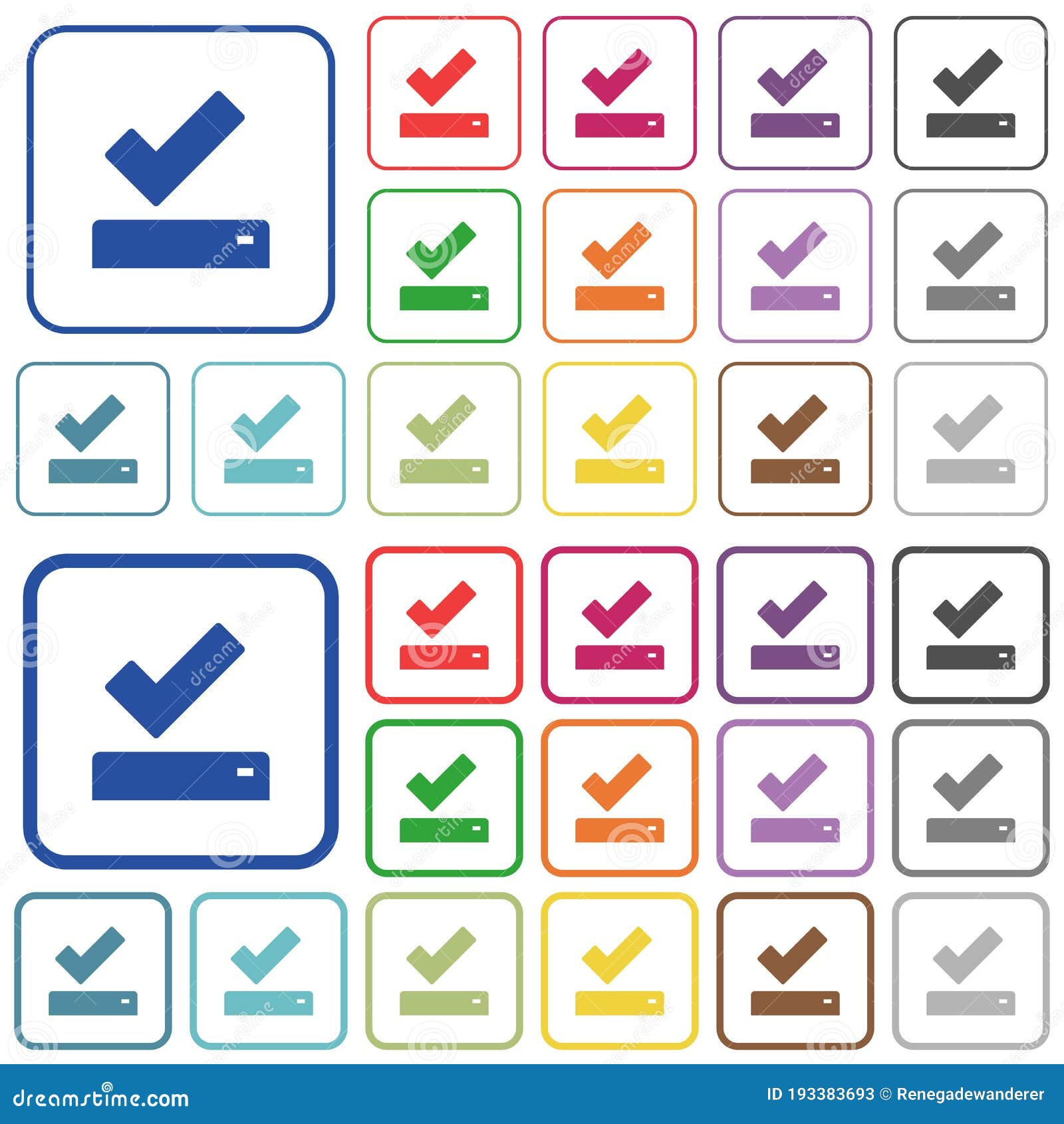 Successfully Saved Outlined Flat Color Icons Stock Vector ...
