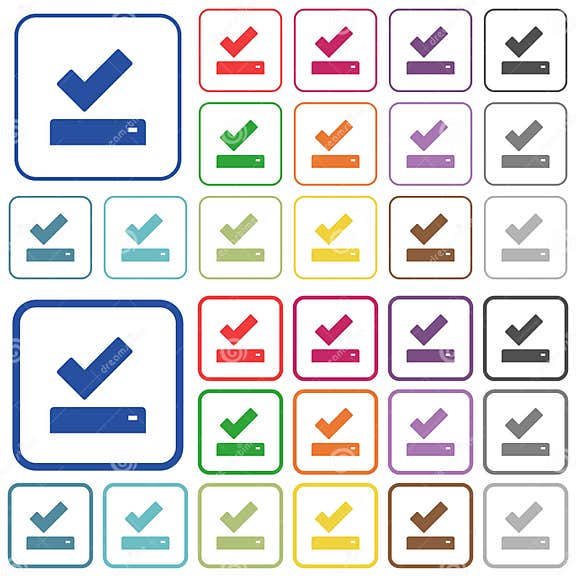 Successfully Saved Outlined Flat Color Icons Stock Vector ...