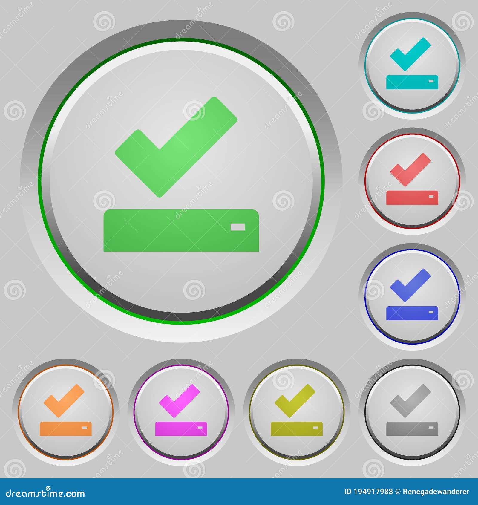 Successfully Saved Engraved Icons On Edged Square Buttons Cartoon ...