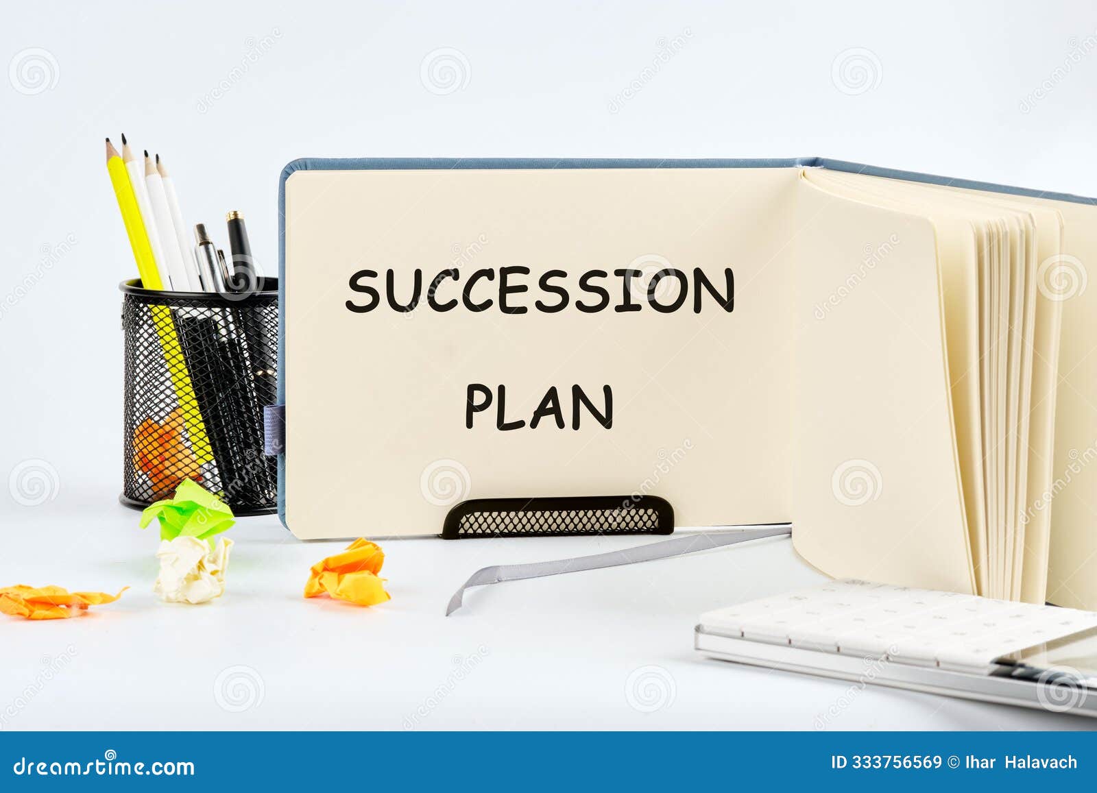 SUCCESSION PLAN Word Alphabet Letters on a Blank Sheet of Notepad in ...
