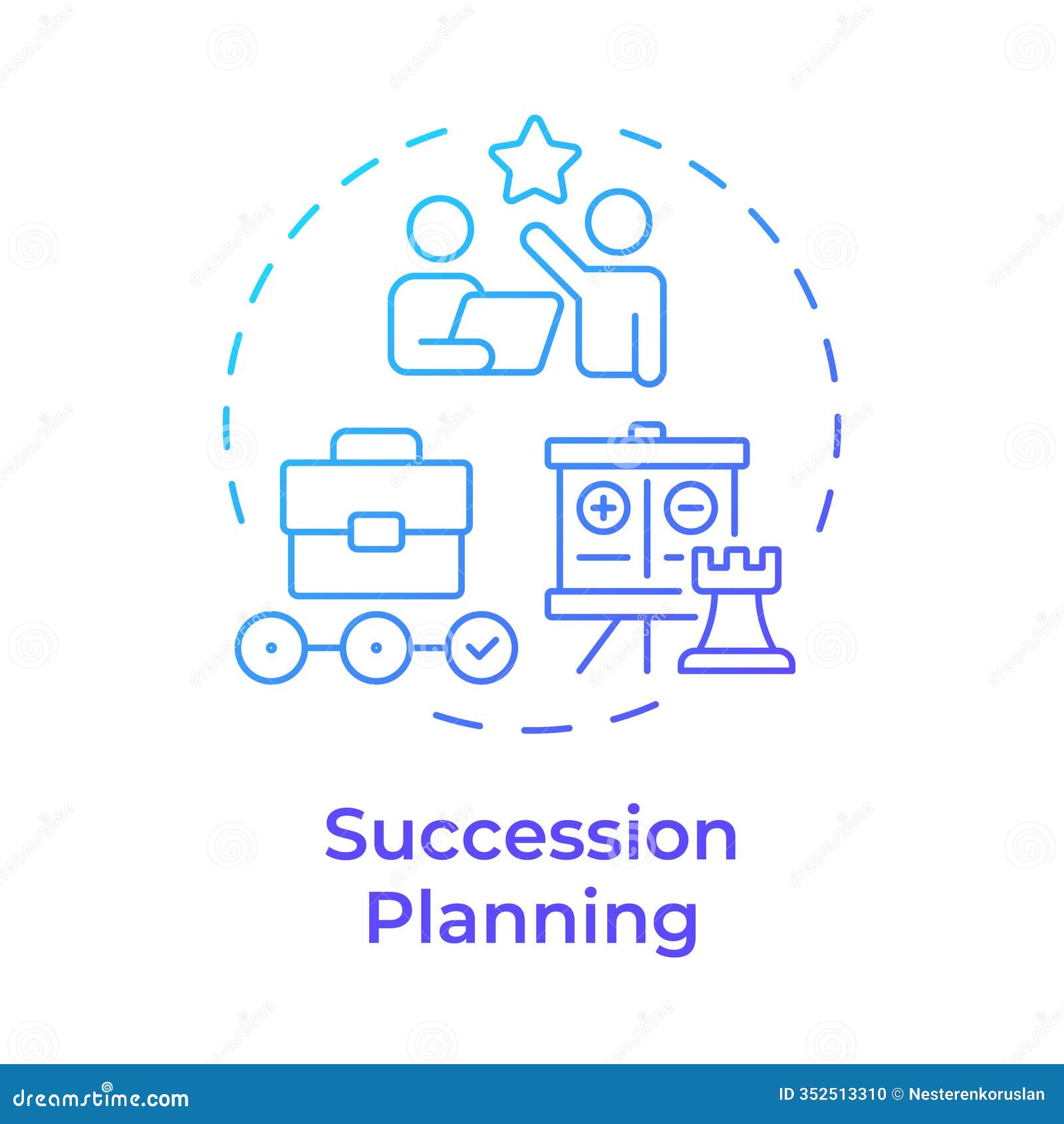 Succession Planning Business Process Icon Color Illustration Cartoon ...