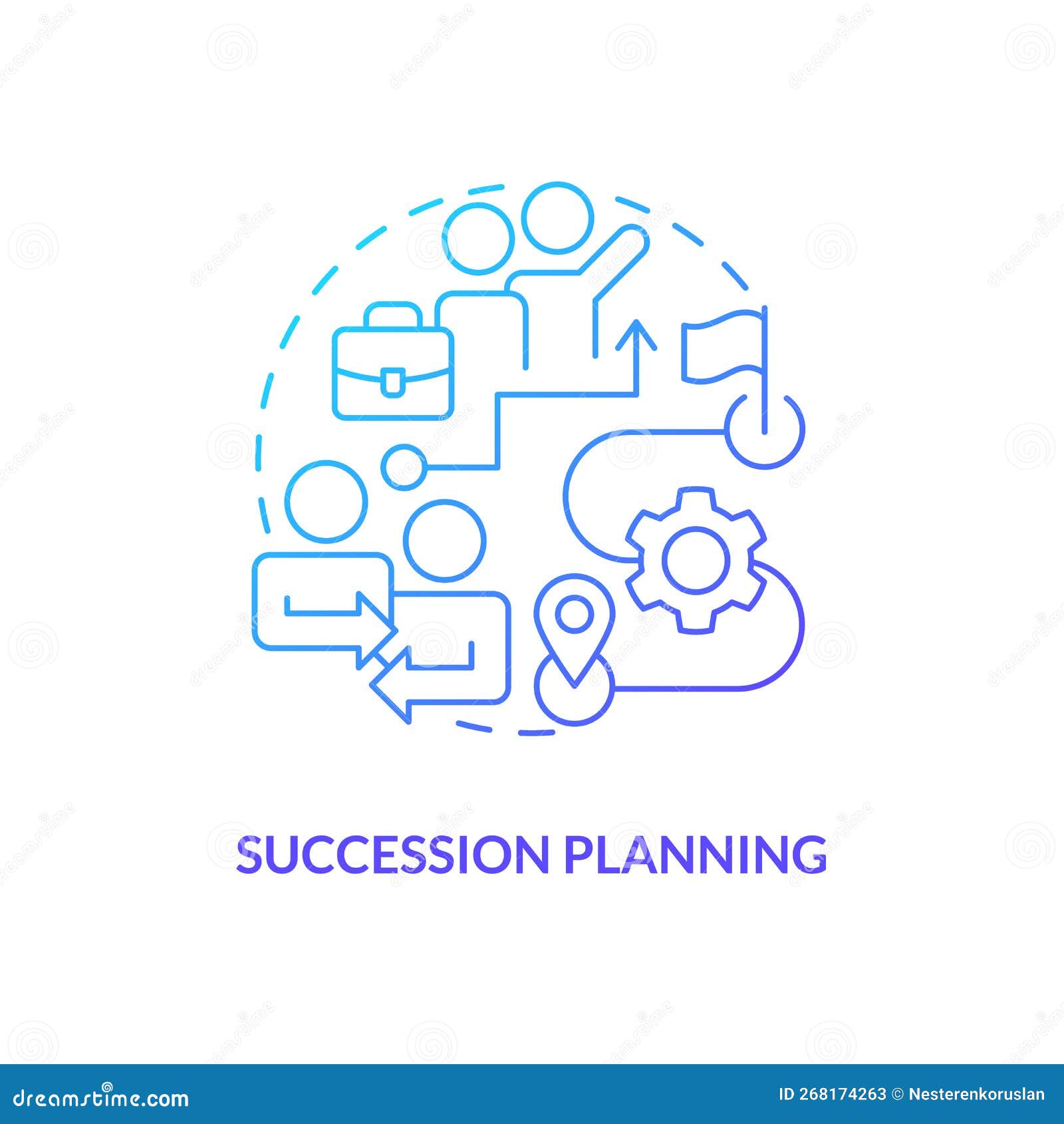 Succession Planning Blue Gradient Concept Icon Stock Vector ...