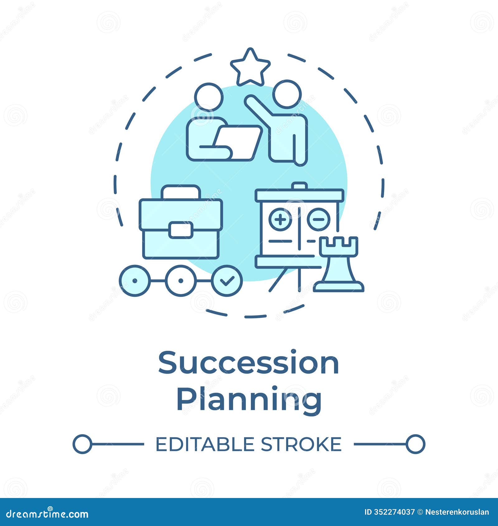Succession Planning Soft Blue Concept Icon Stock Illustration ...