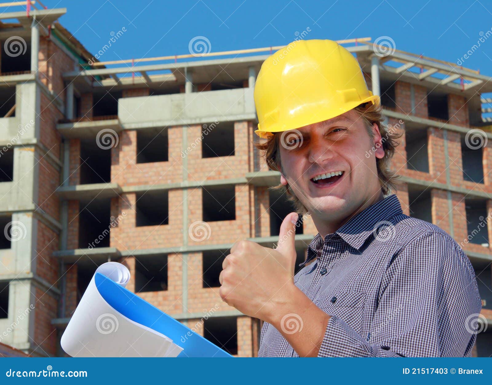 Succesvolle bouwvakker stock afbeelding. Image of bouwer - 21517403