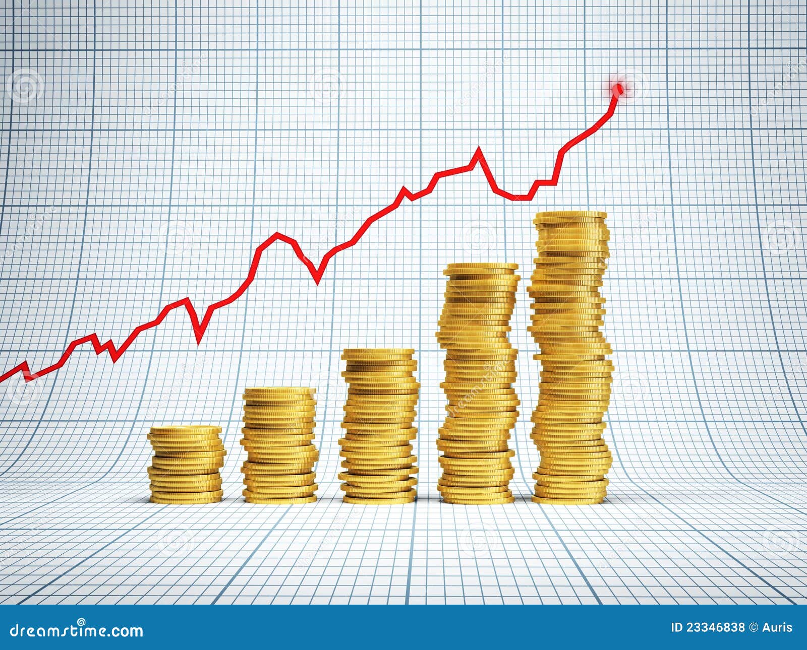 Succesvolle investering stock illustratie. Illustration of pijl - 23346838