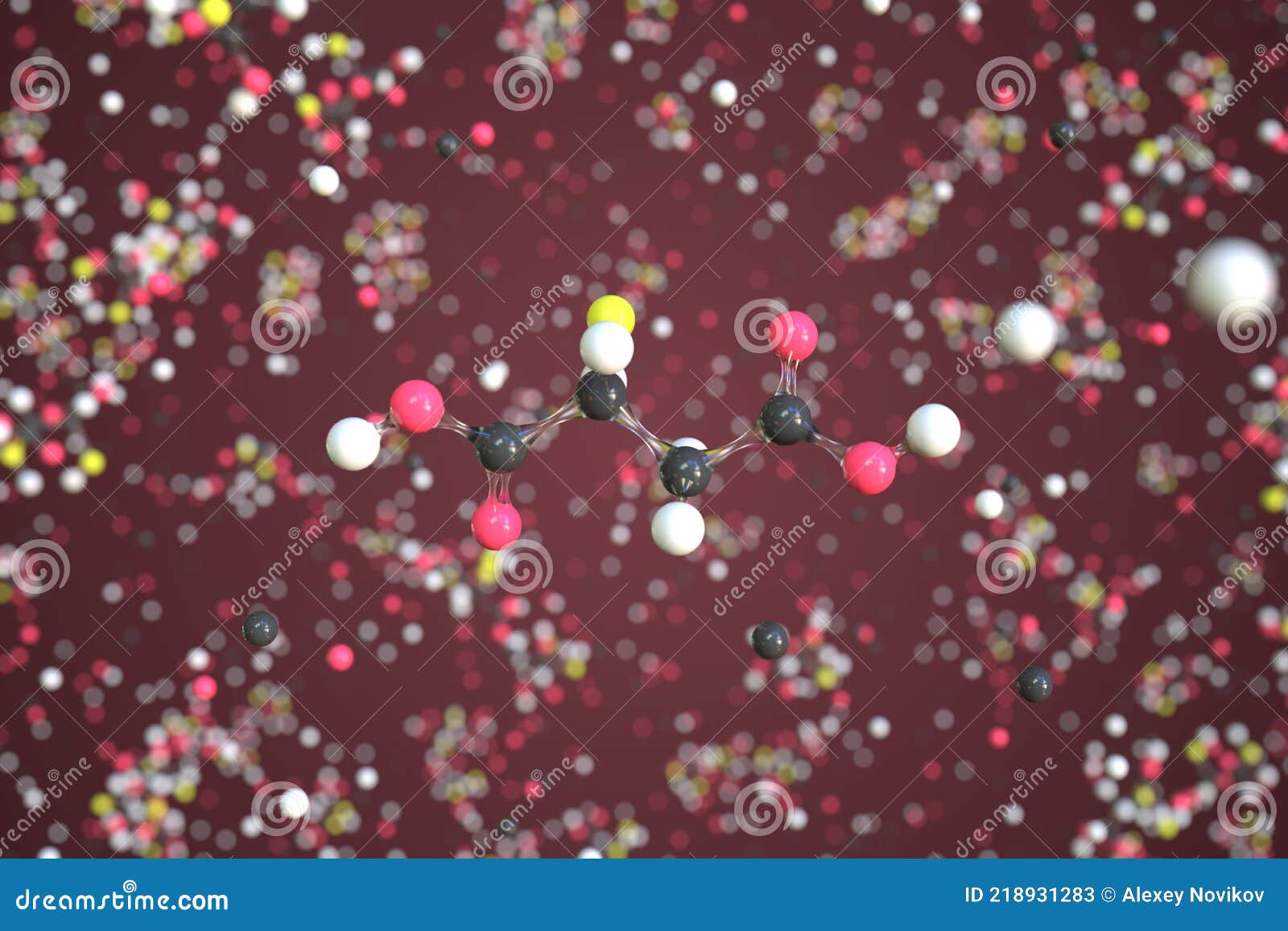 Succimer Molecule. Conceptual Molecular Model. Chemical 3d Rendering ...