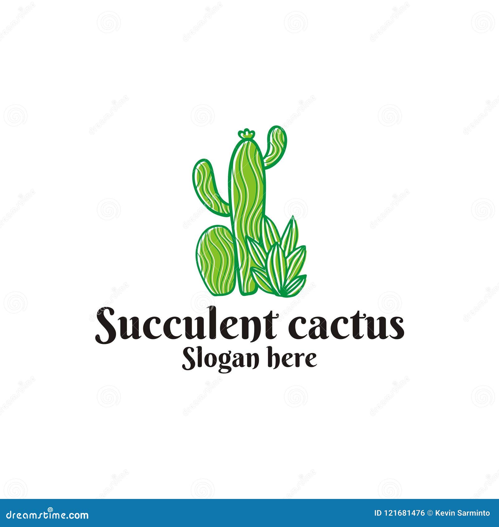 Succulent Cactus Vector Logo Stock Vector - Illustration of houseplant ...