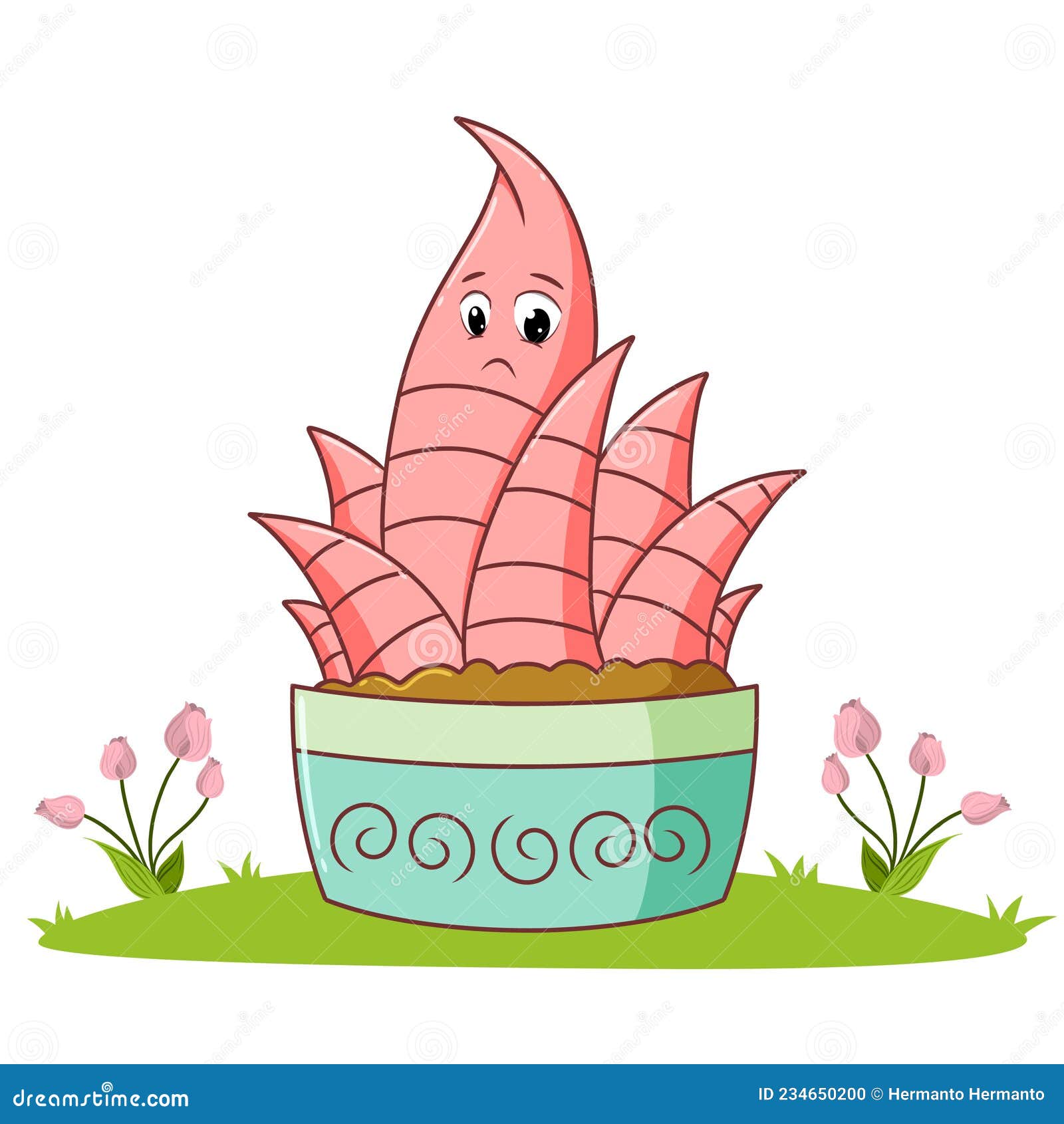 The Succulent is Giving the Sad Expression Stock Vector - Illustration ...