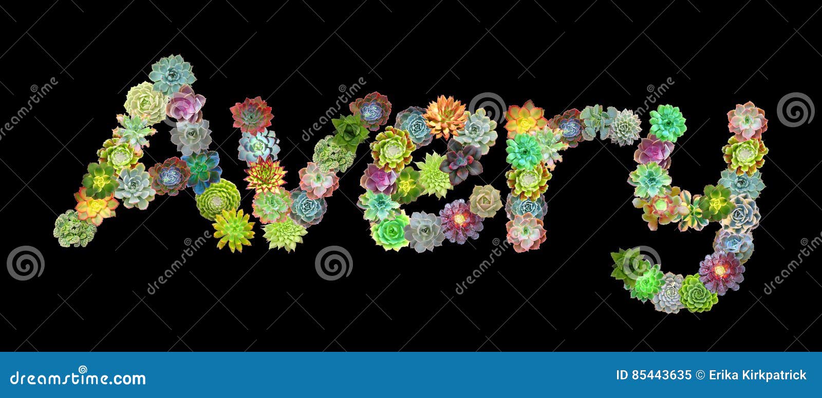 Name Avery In Various Retro Graphic Design Elements, Set Of Vector ...