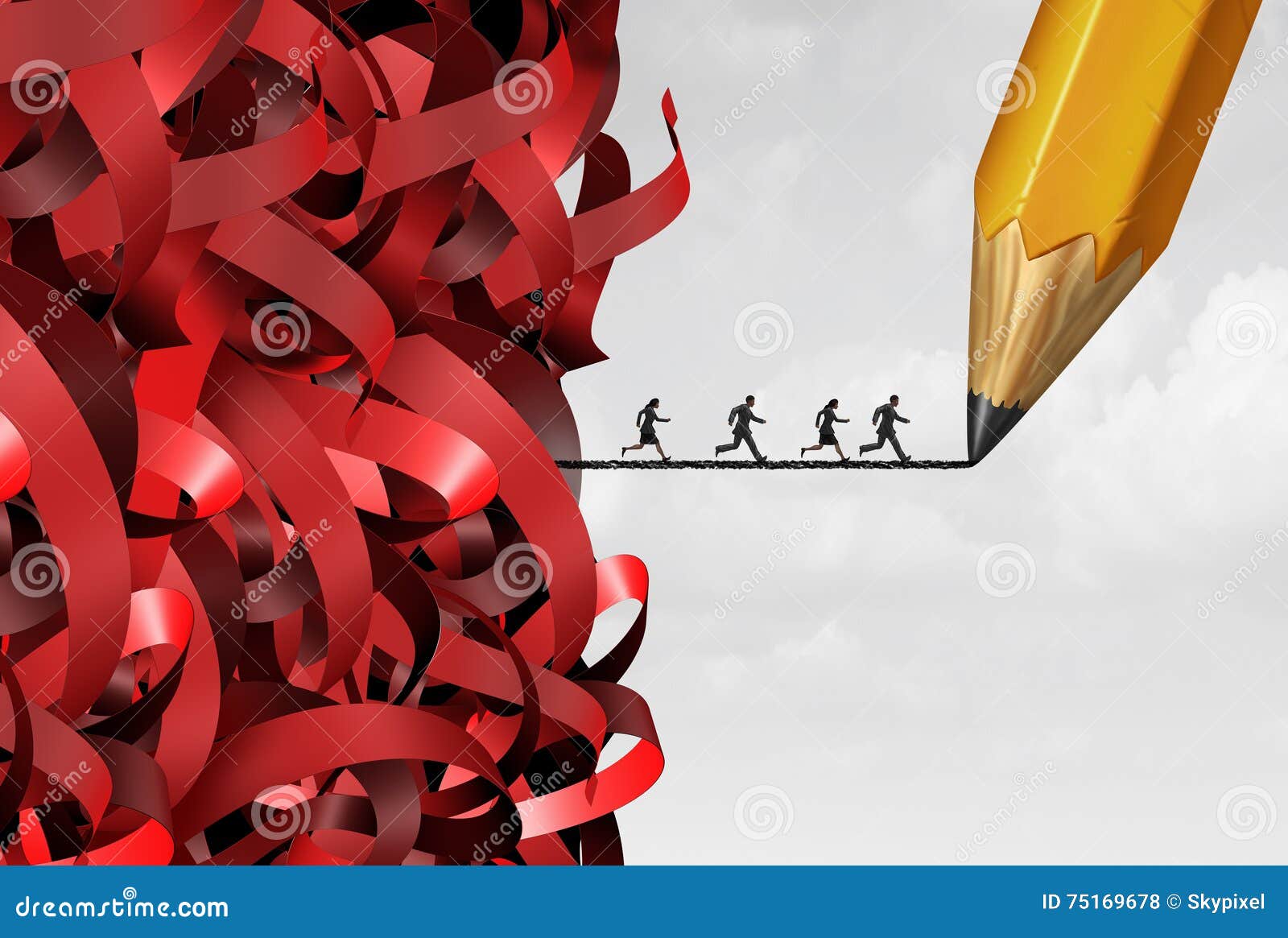 Sucesso Da Gestão Da Burocracia Ilustração Stock - Ilustração de ...