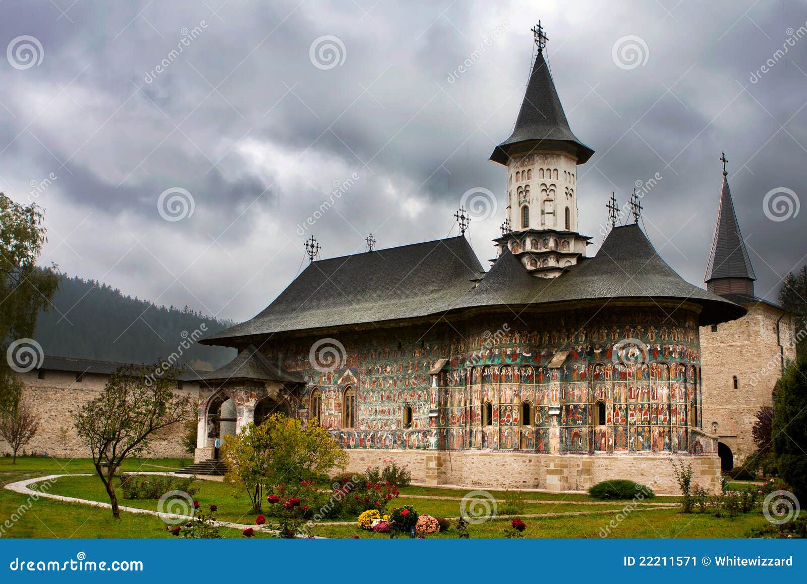 Sucevita Monastery Landscape - Moldavia, Romania Royalty-Free Stock ...