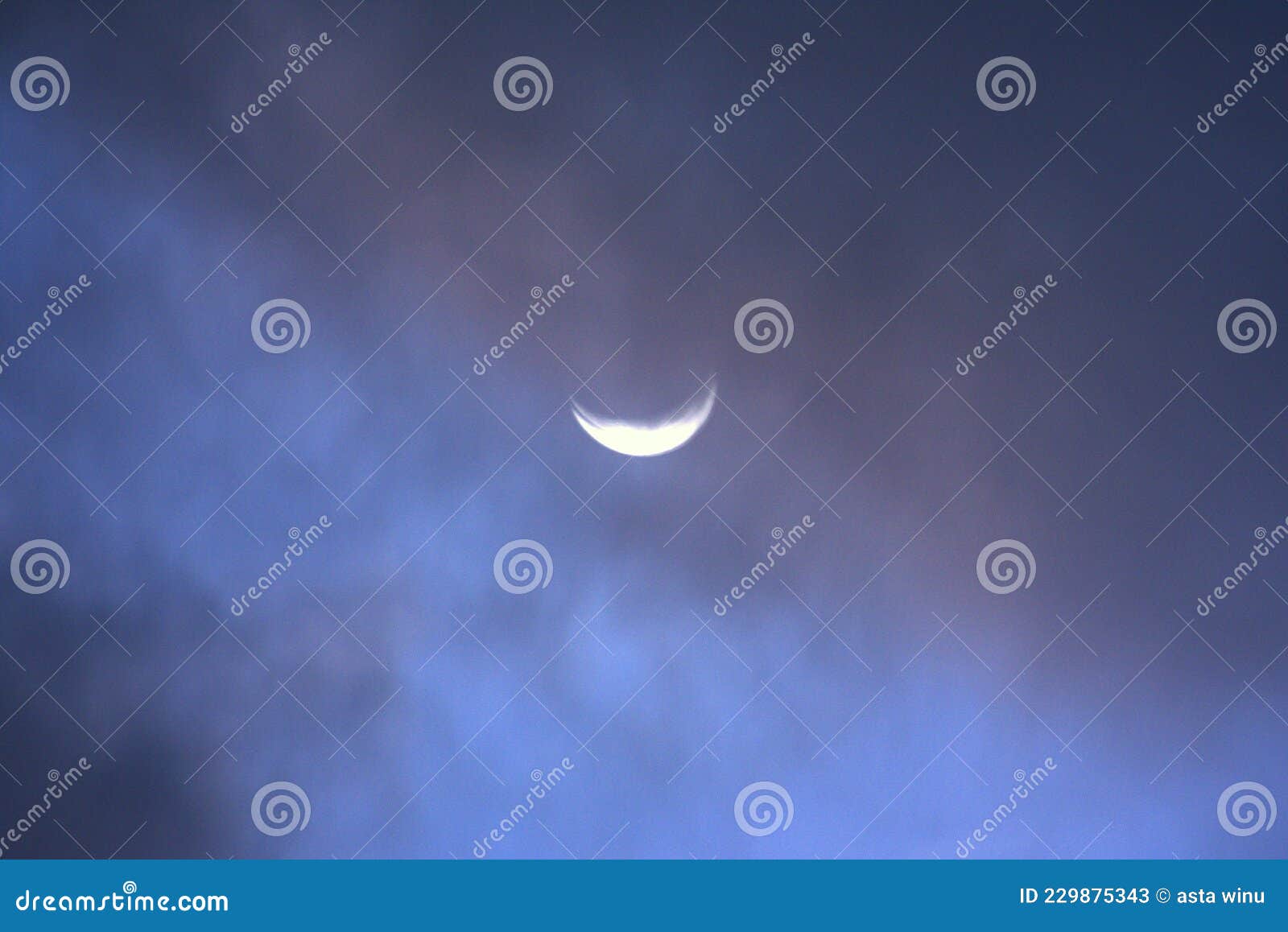 Such a Beautiful Half-moon, with Thin White Clouds Around it Stock ...