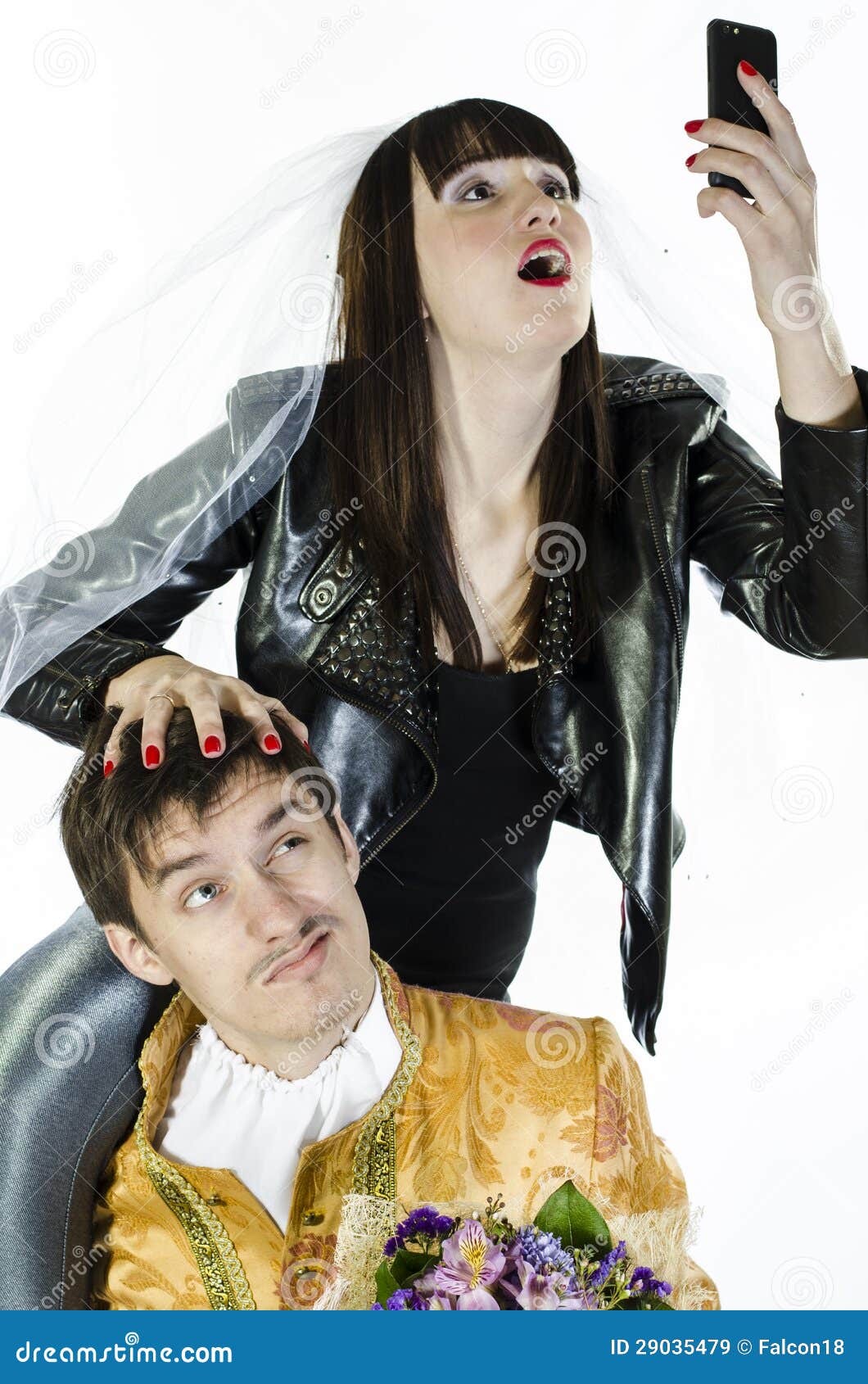 Such Different Couple in Love Stock Image - Image of mobile, marriage ...