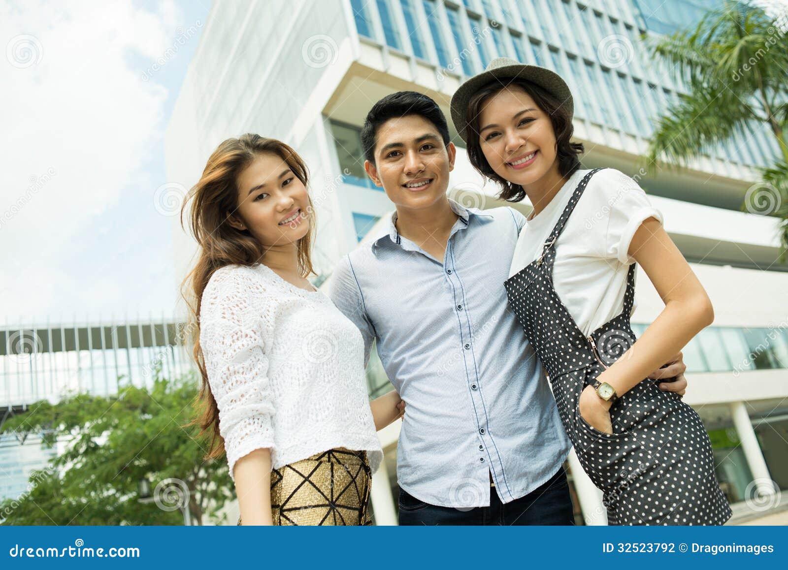 Such a sunny day! stock photo. Image of friendship, asian - 32523792