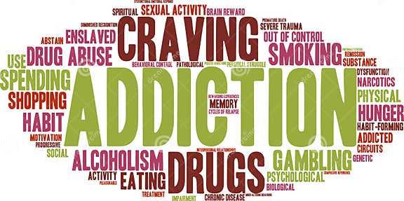 Sucht-Wort-Wolke vektor abbildung. Illustration von droge - 98662720